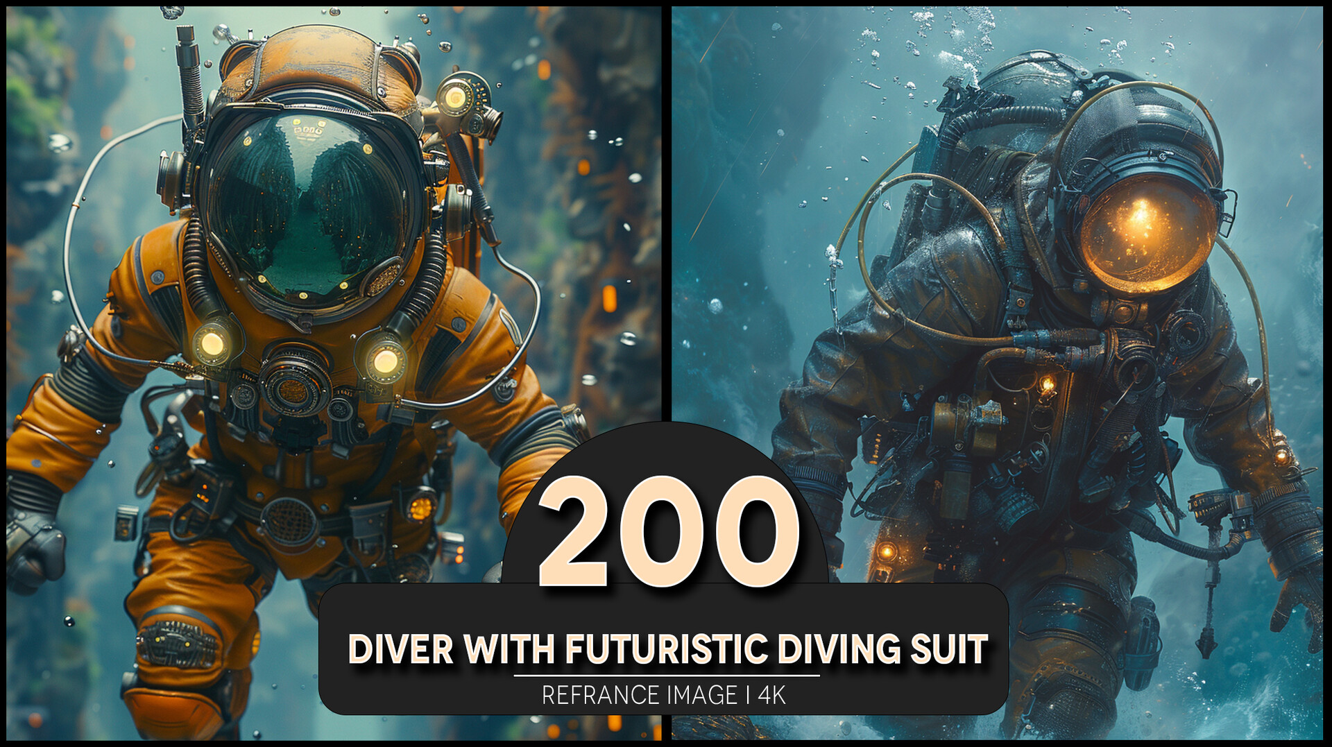 Pixel Ref - Diver with Futuristic Diving Suit 4K Reference/Concept Images