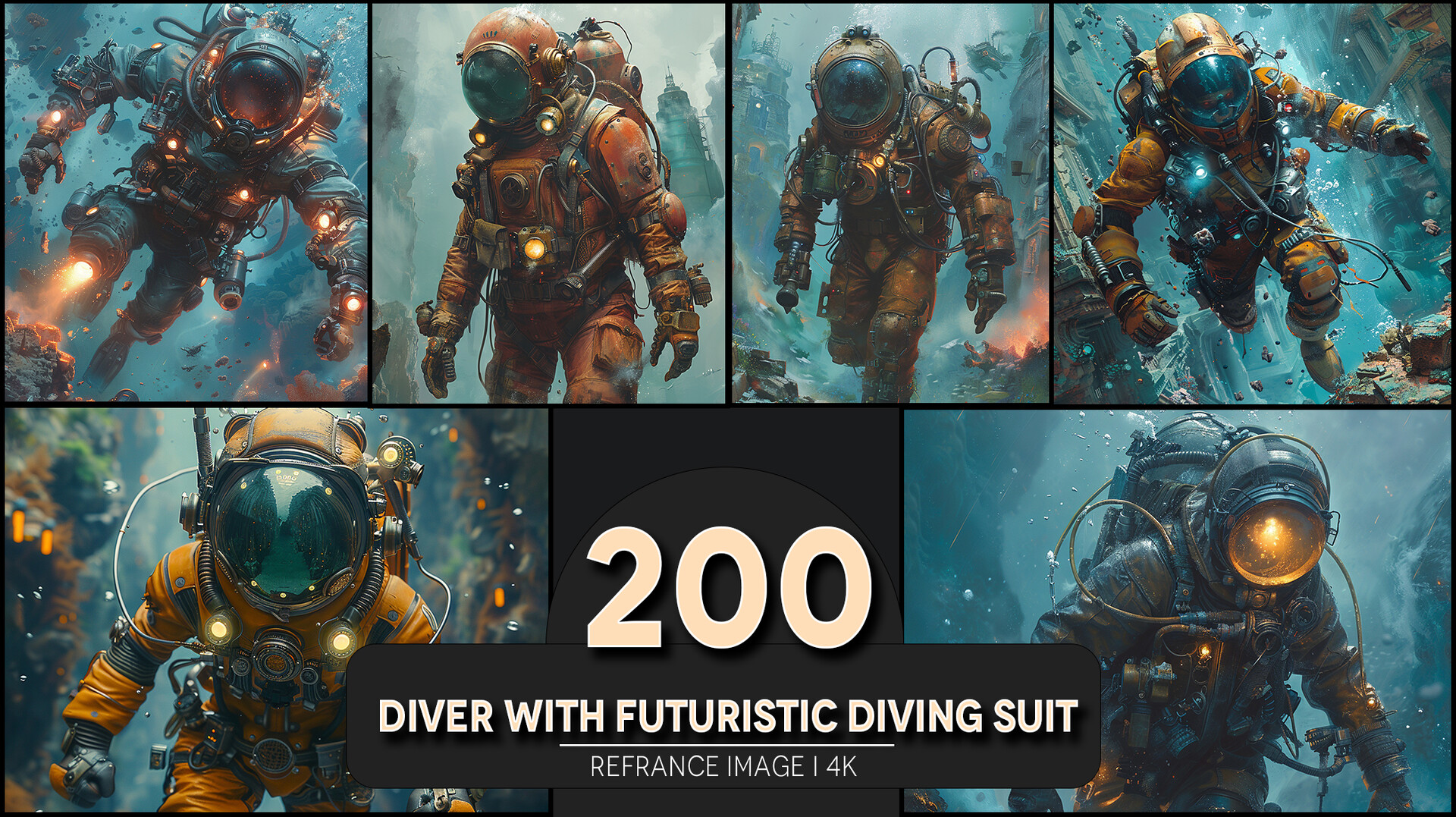 Pixel Ref - Diver with Futuristic Diving Suit 4K Reference/Concept Images