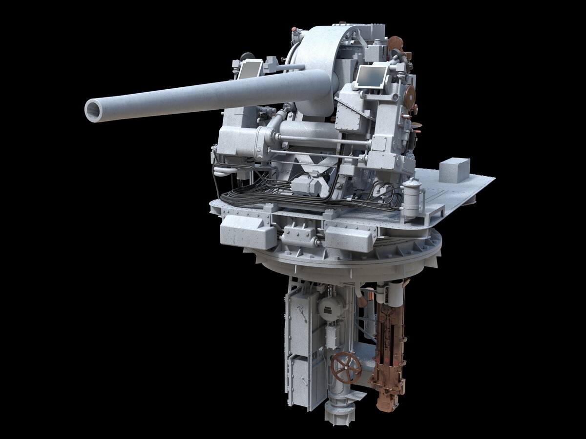 Stefan Dramiński - American 5in/38 Mk 12 gun in the Mk 30 single mount ...