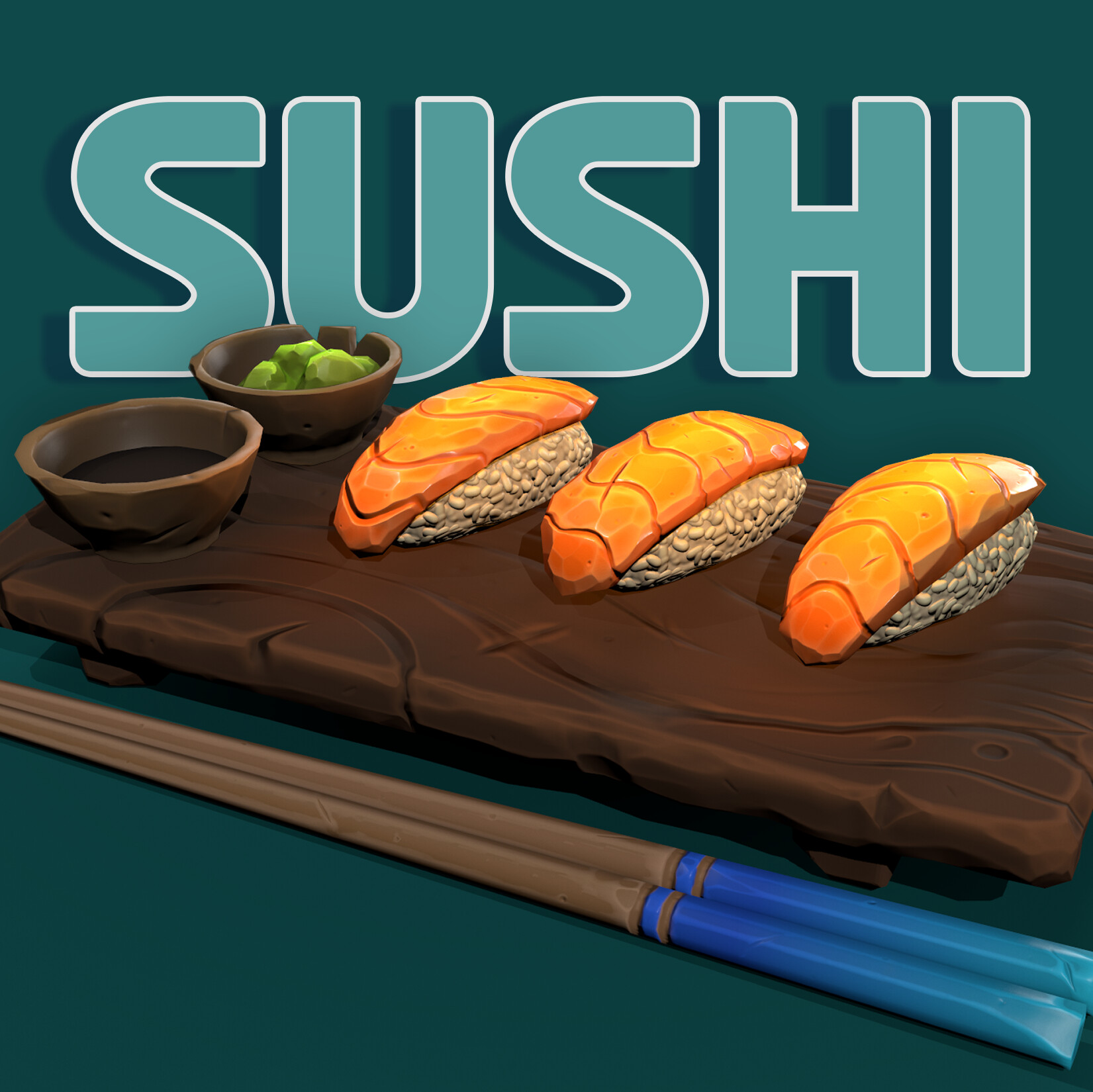 ArtStation - Stylised Sushi - Full Model Breakdown