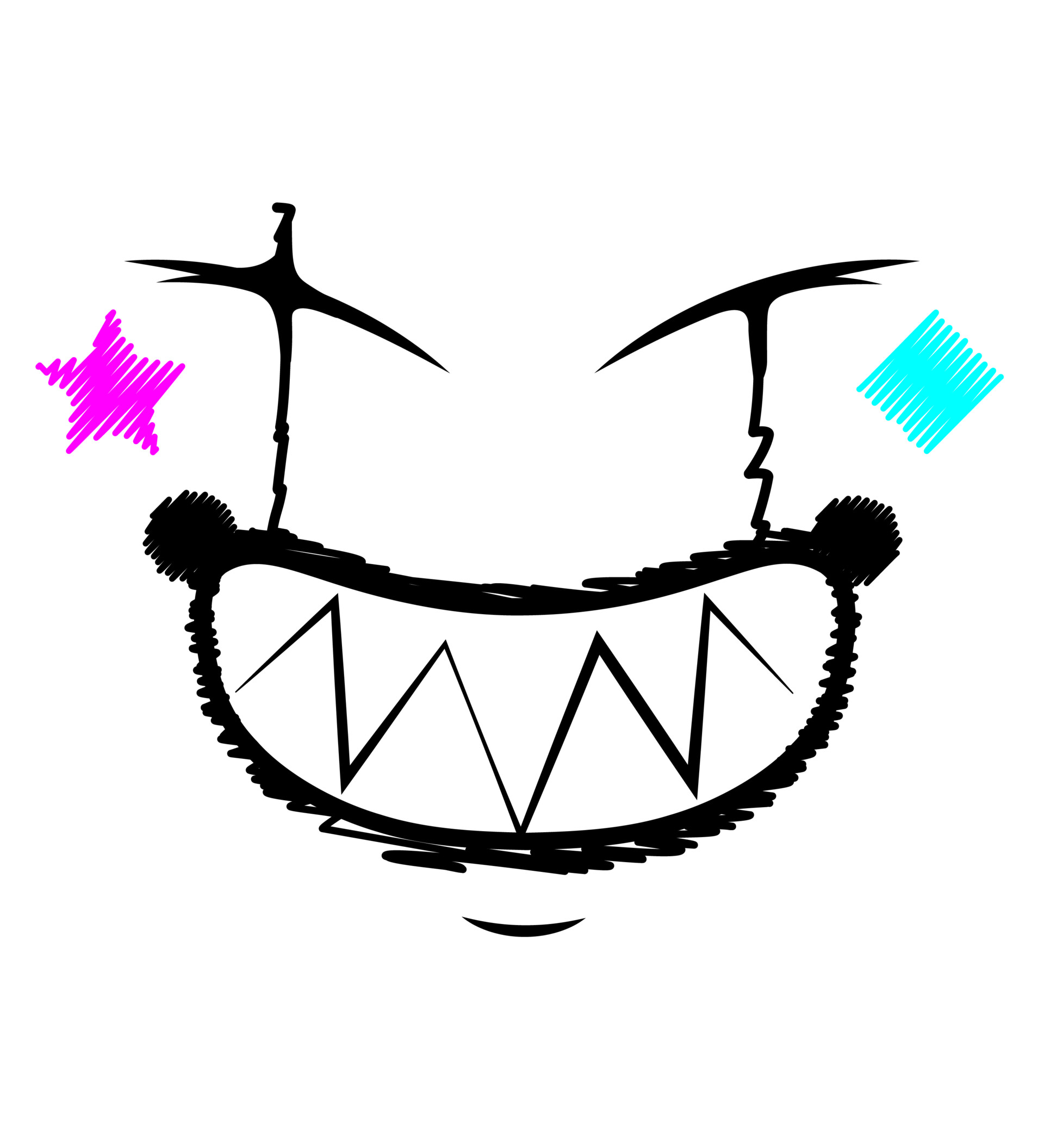 ArtStation - Vibrant Jester Creepy Smile Design