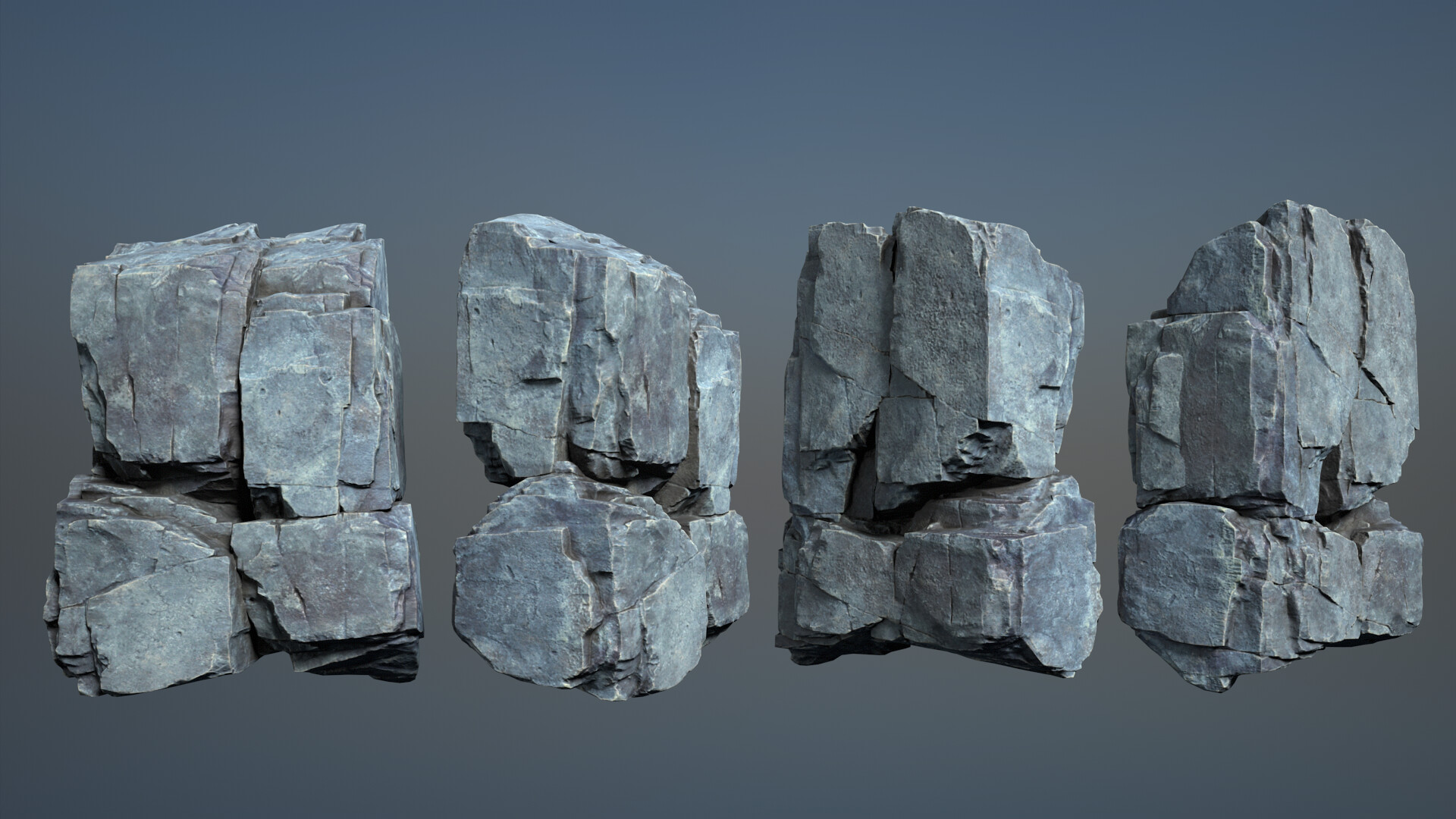 3D Models by 3D Landscape - 6 Modular Cliff Rocks - 240804