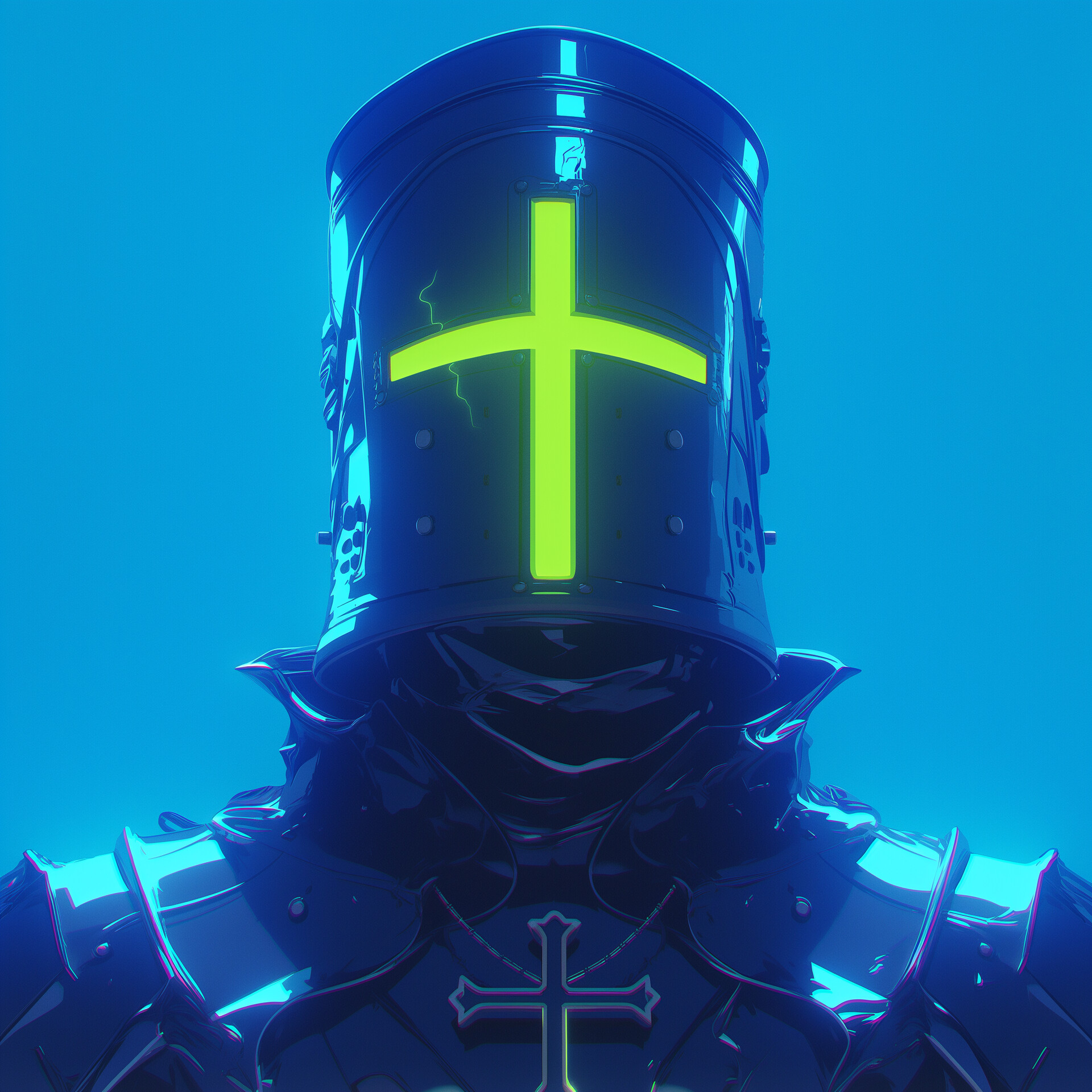ArtStation - Neon tech knights from the WEB 4.0 crusade. 9 pcs. Pack
