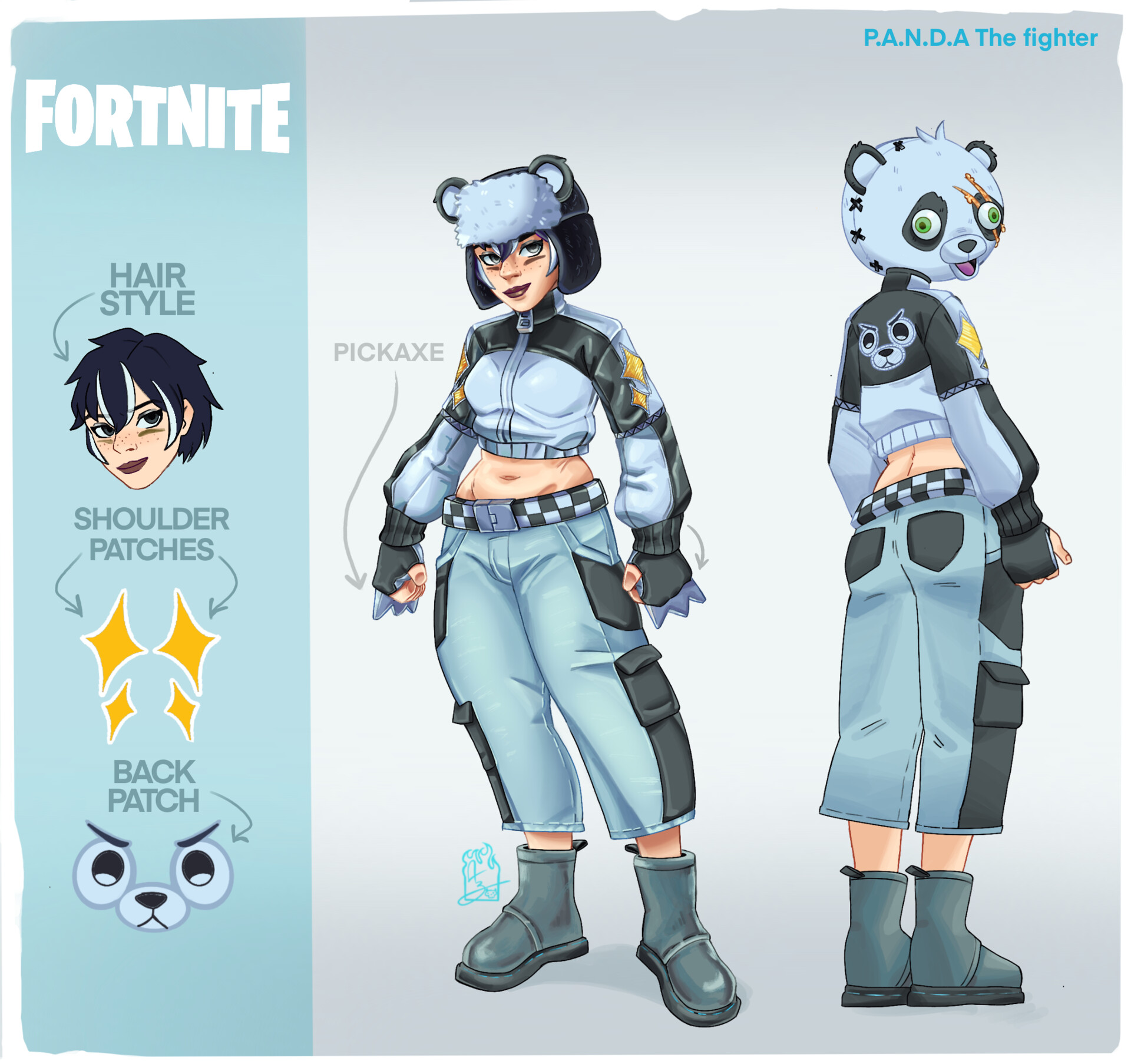 how to draw fortnite panda skin