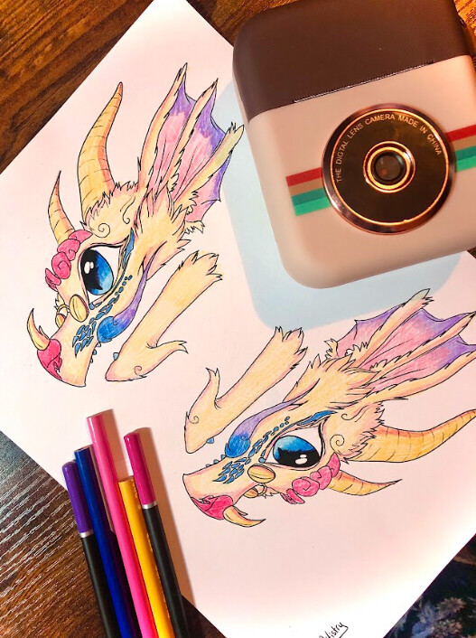 paper dragon puppet coloring