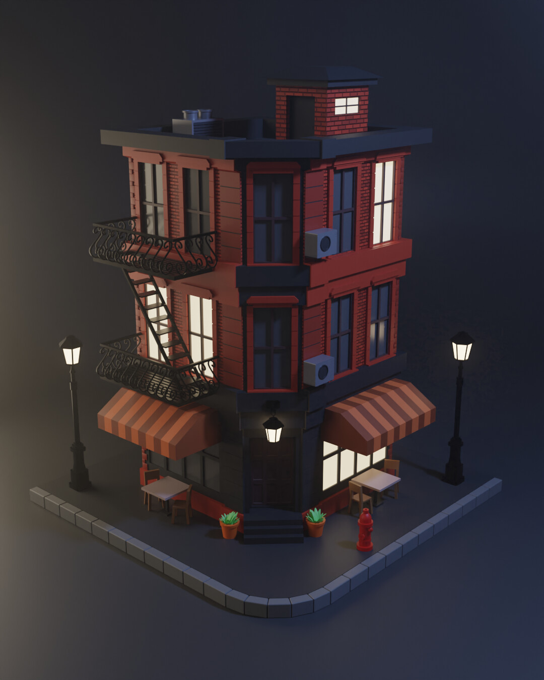 Şafak - Low Poly Building Model in Blender