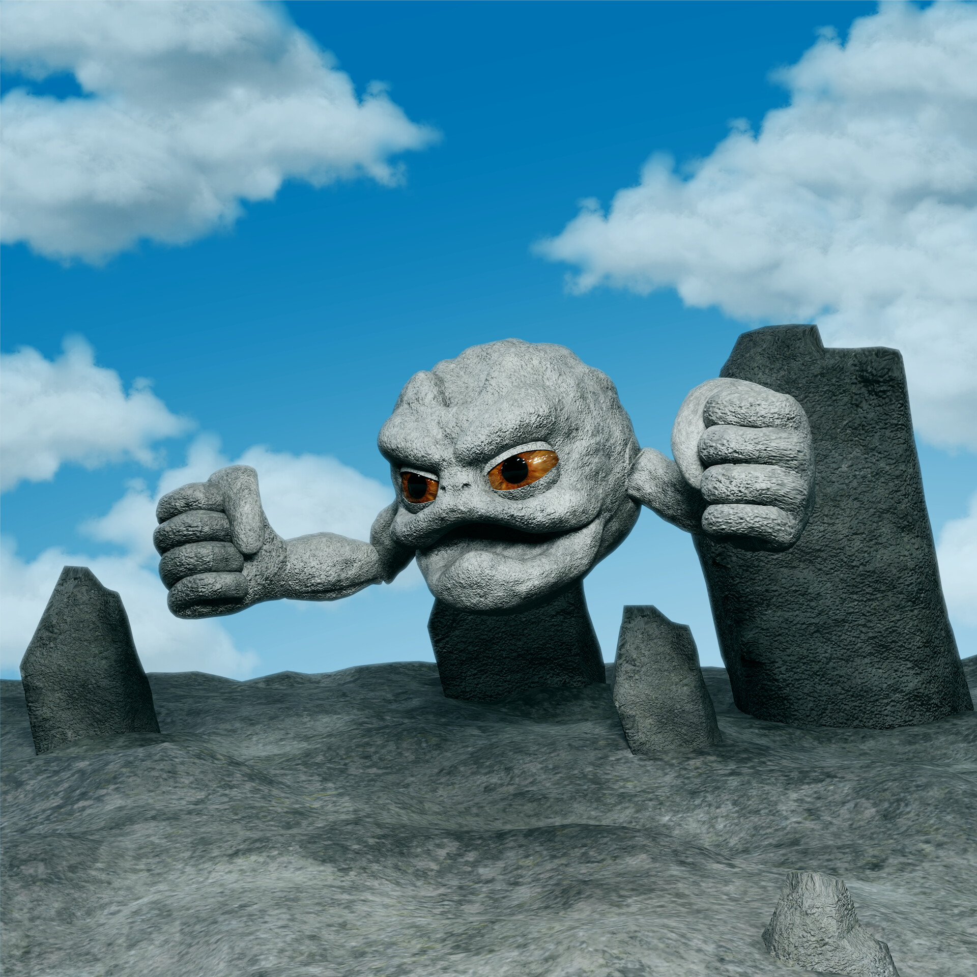 ArtStation - I created and rendered Geodude using ZBrush, Maya, and ...