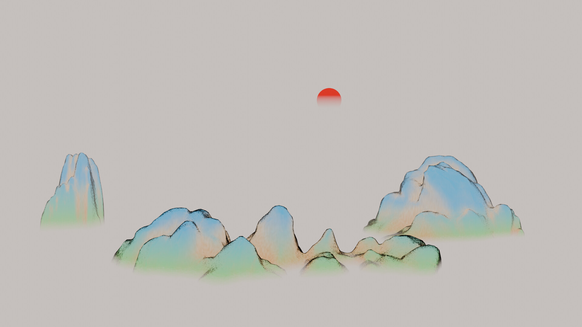 ArtStation - blue-green shan shui