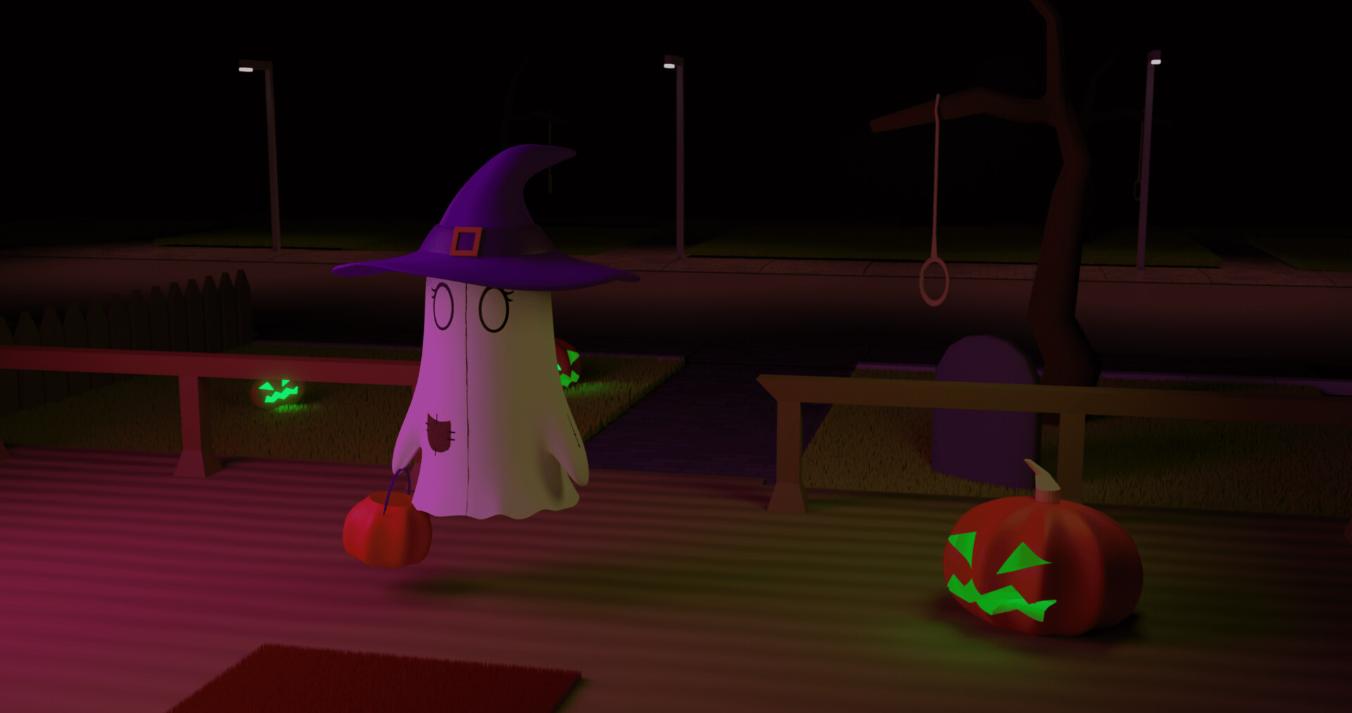 ArtStation - 3d Ghost in Halloween