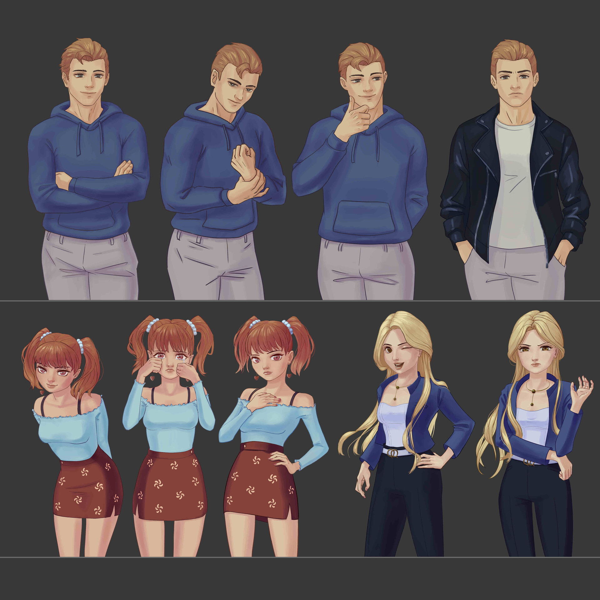 ArtStation - Character sprites for the visual novel " The Eternal Student"