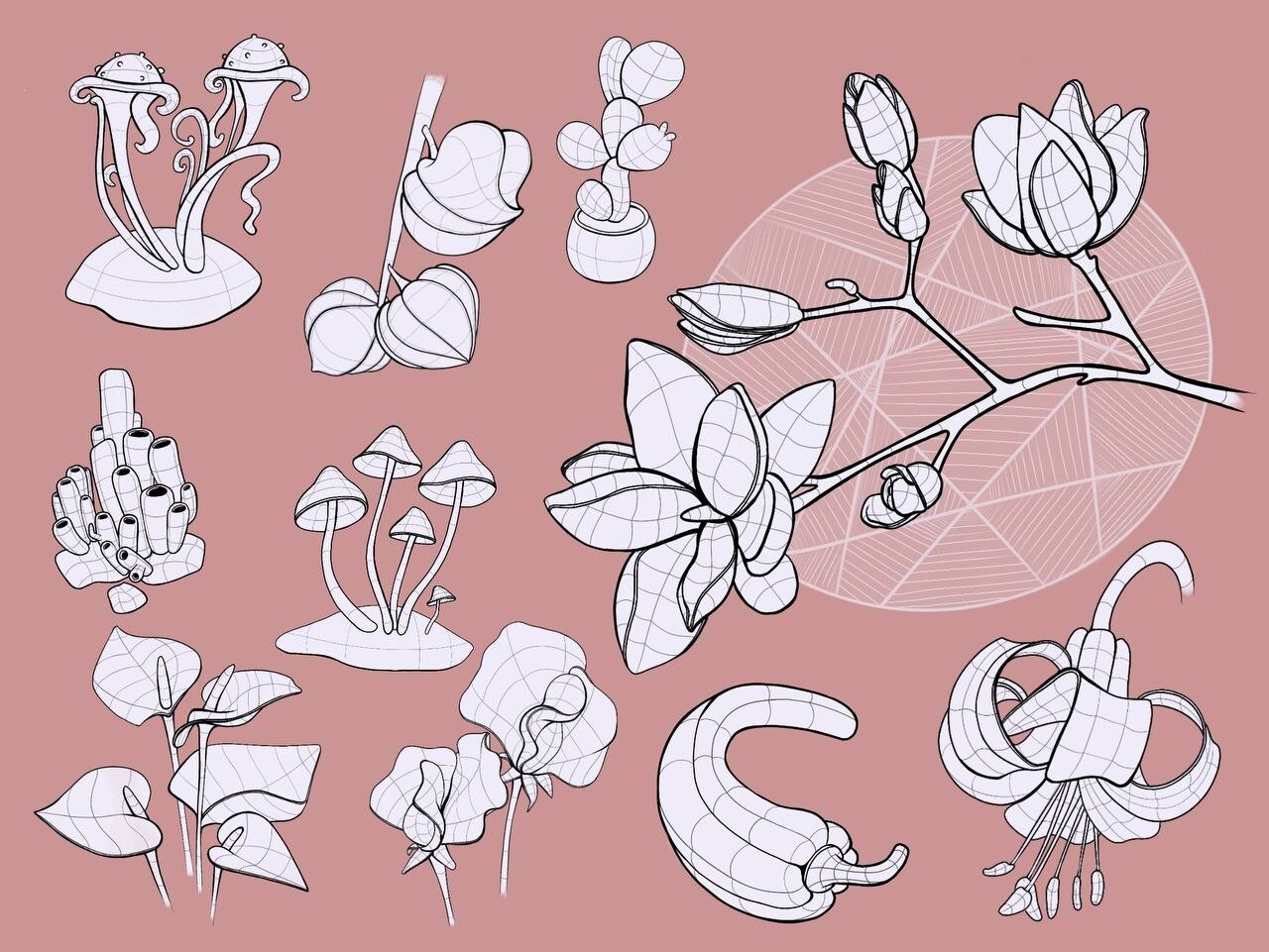 ArtStation - flowers 2d