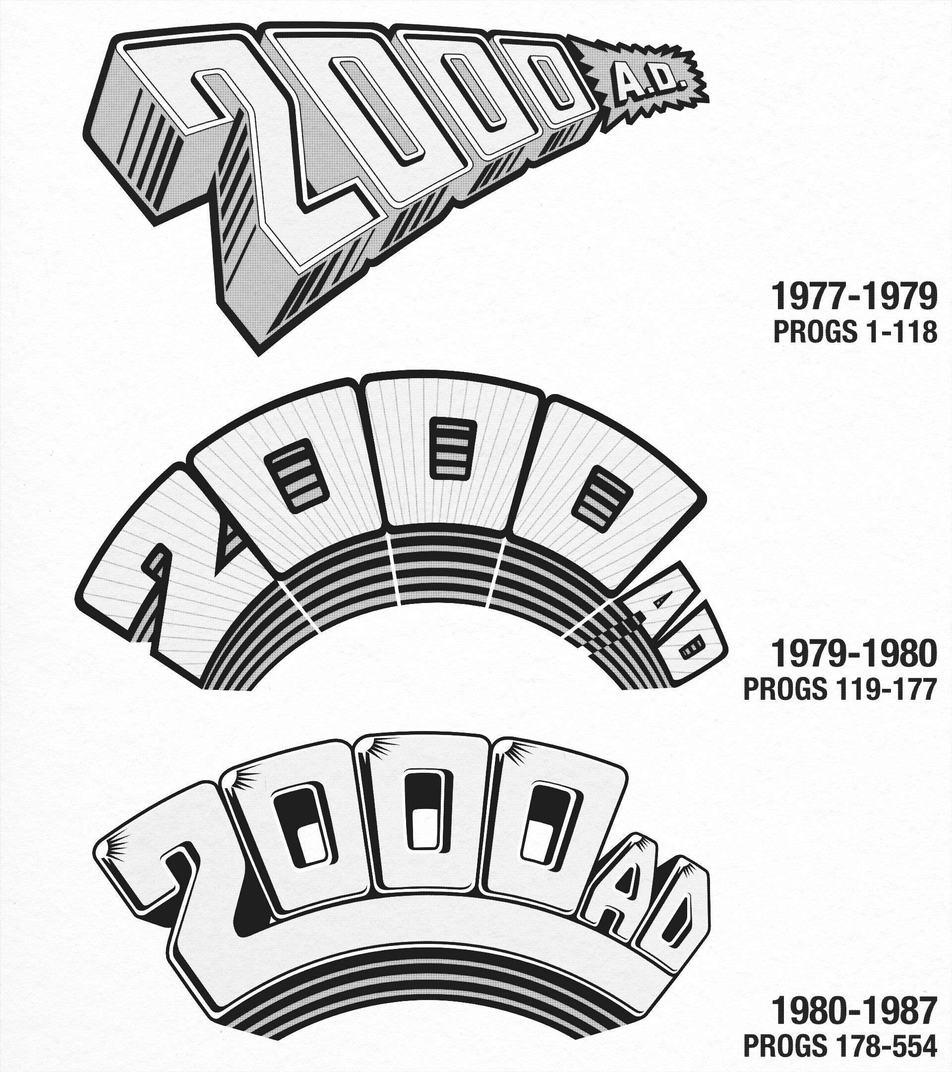 StarfleetDesign - 2000 AD logos (1977-1987)