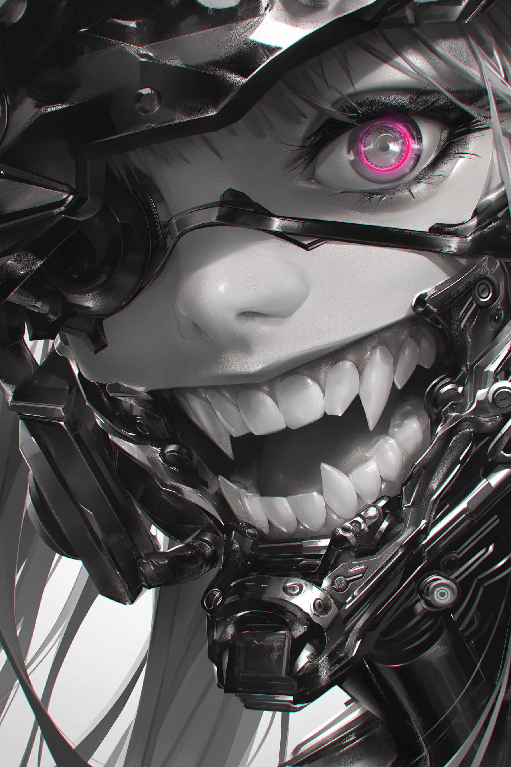 ArtStation - Epic set of girls with augmented cyberpunk jaws. 9 pcs.