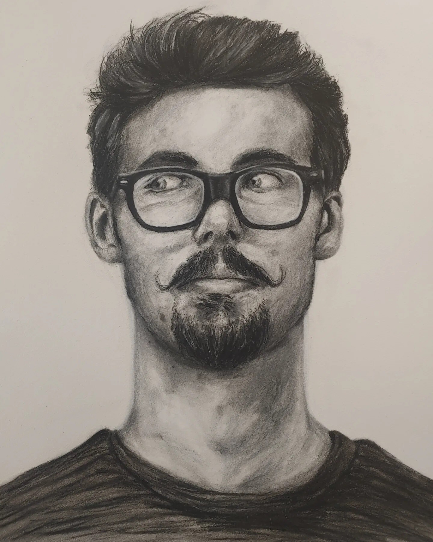 ArtStation - Charcoal Self Portrait Drawing I assignment, April 2023