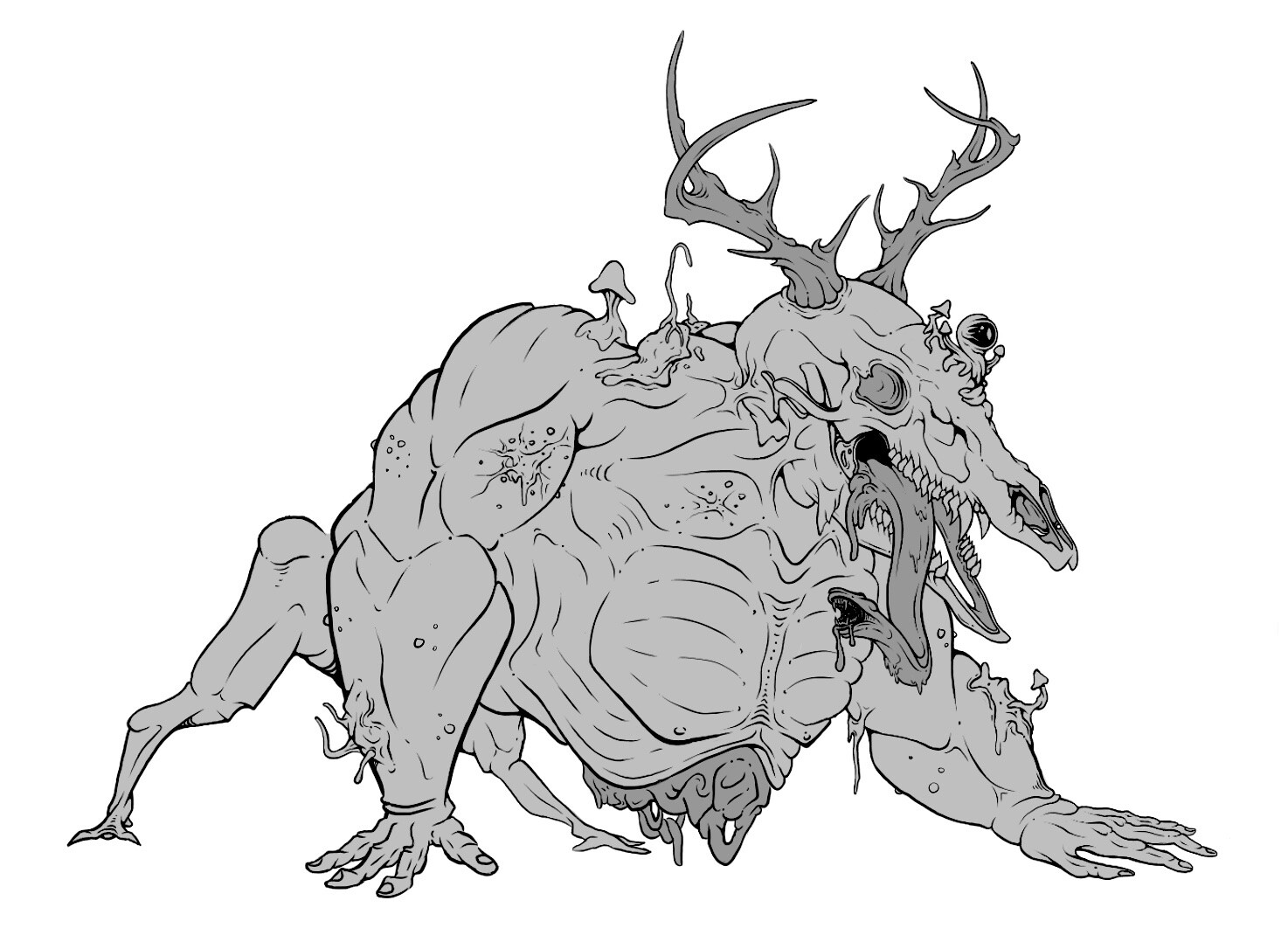 how to draw scary deer