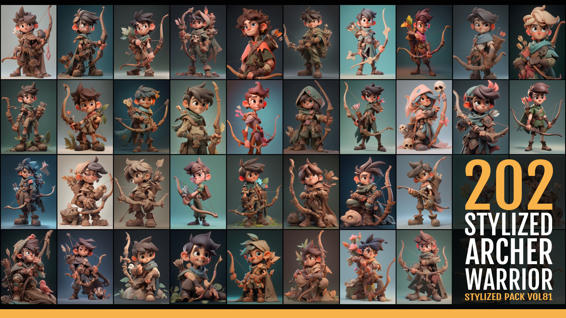 Artificial Dimension - 202 Stylized Archer Warrior VOL81[boy]