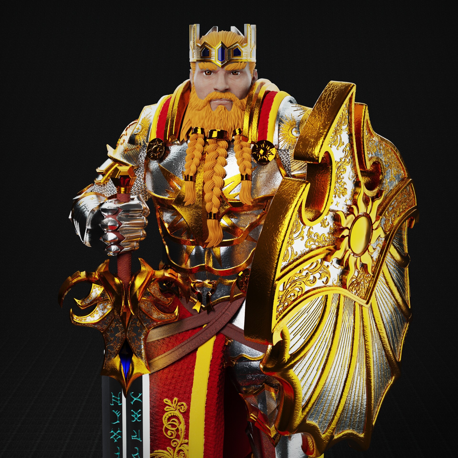 ArtStation - King Arthur Pendragon - Dwarf Version 3d print model