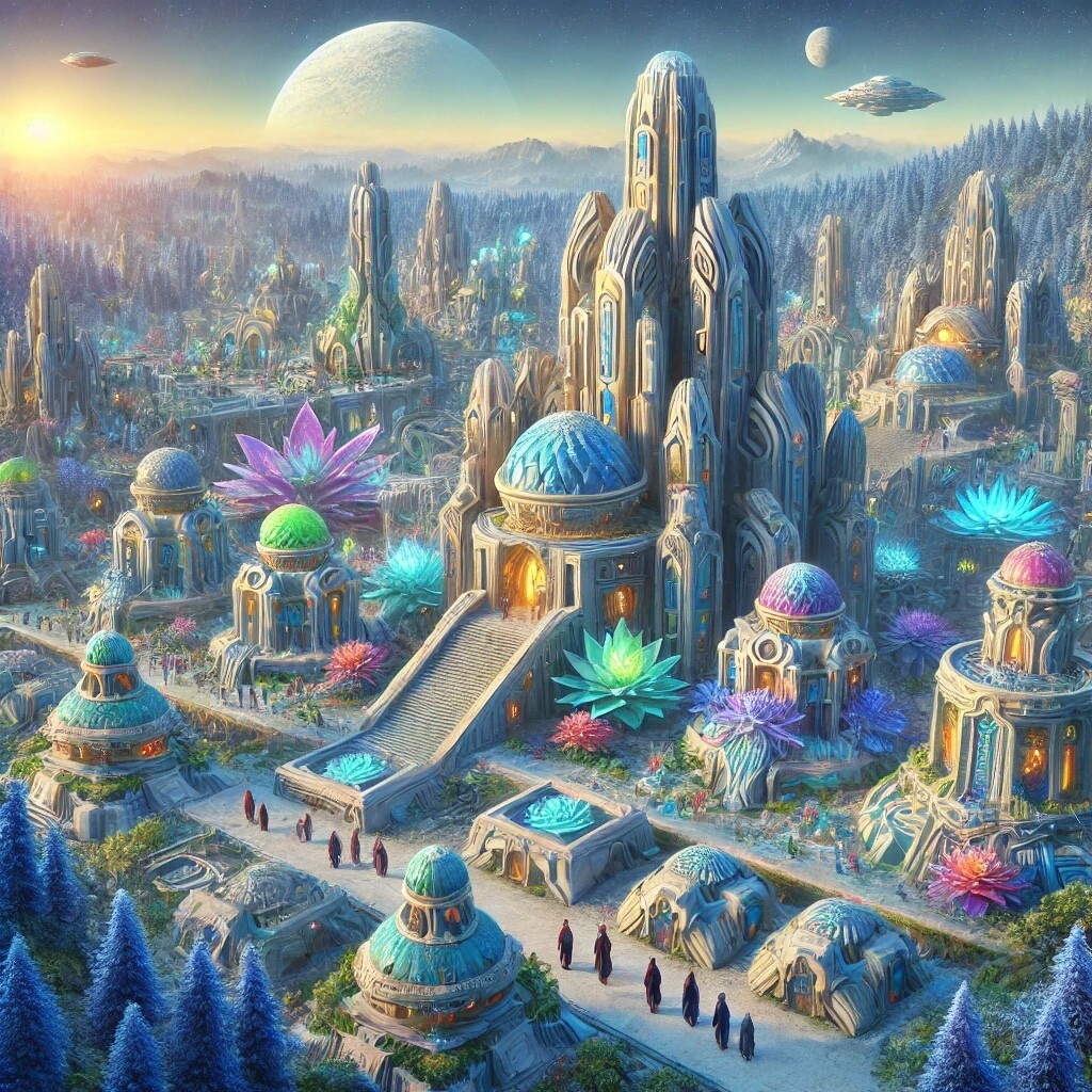 ArtStation - Alien City, Blue Forested World