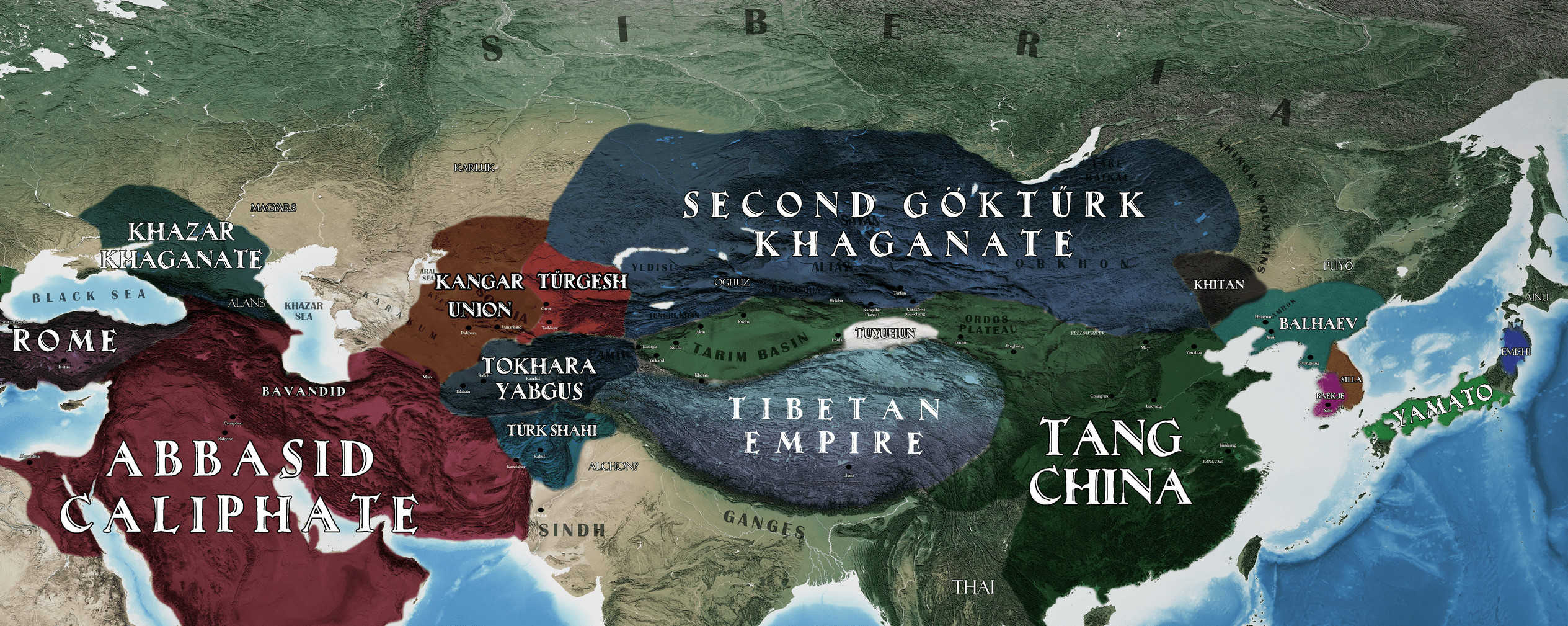 Khan's Den ArtStation - The Second Göktürk Empire Map