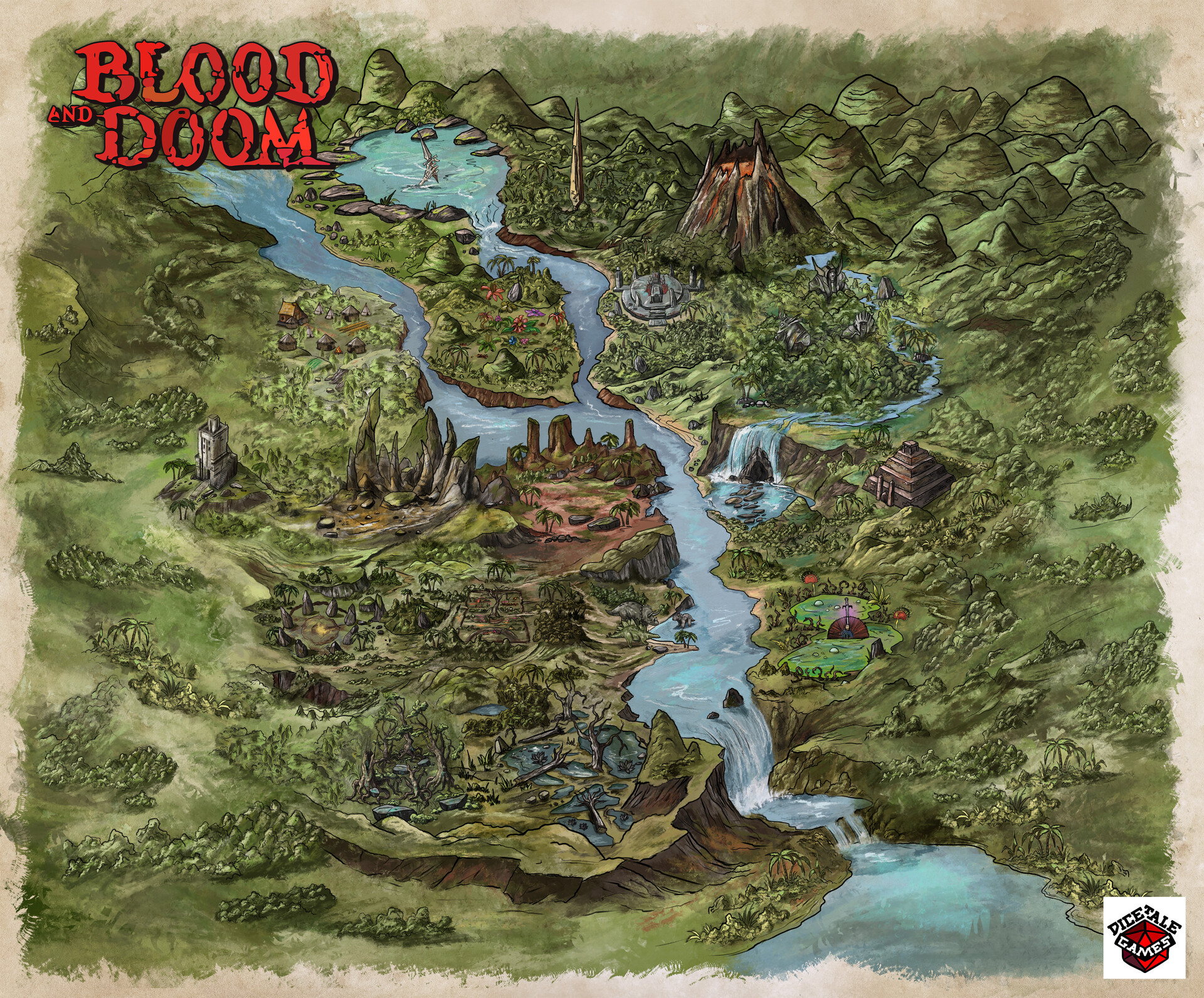 ArtStation - hex map for blood and doom!