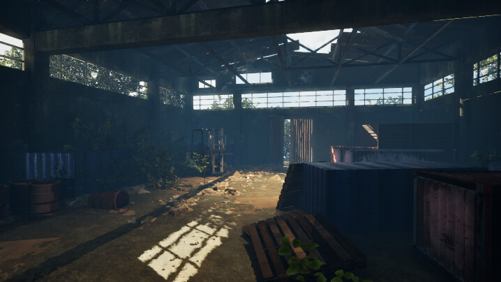 overgrown warehouse