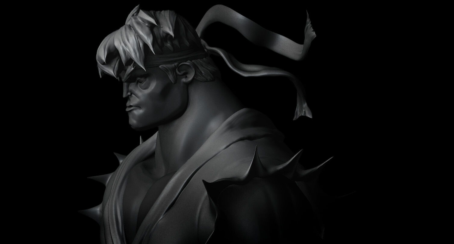 ryu wallpaper black and white