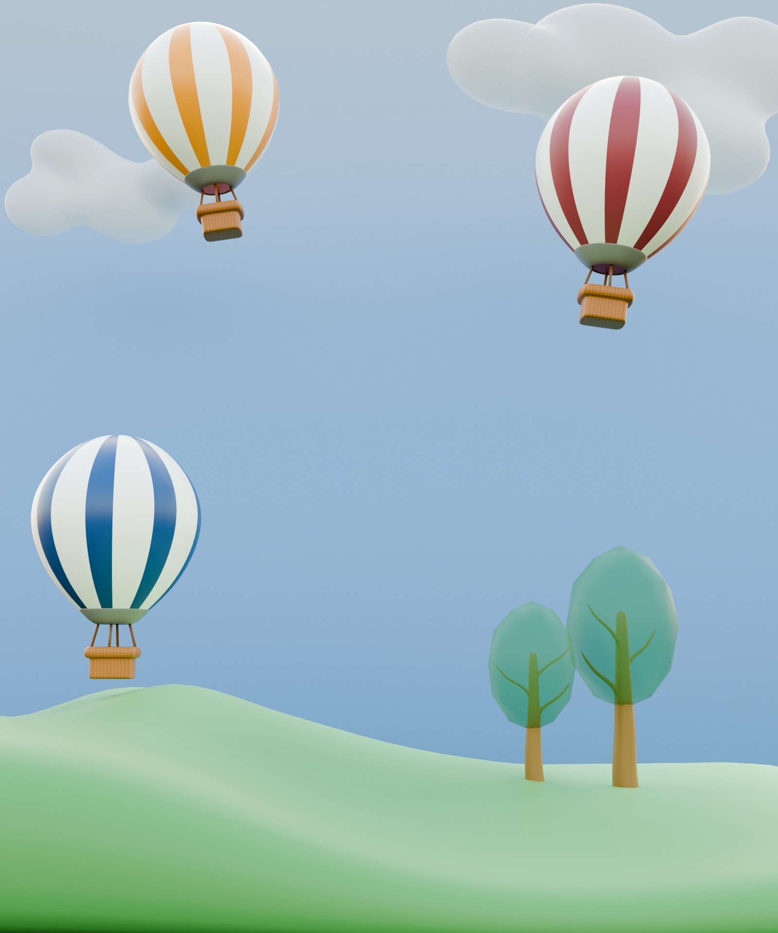 ArtStation - Cute Air Balloon Scene