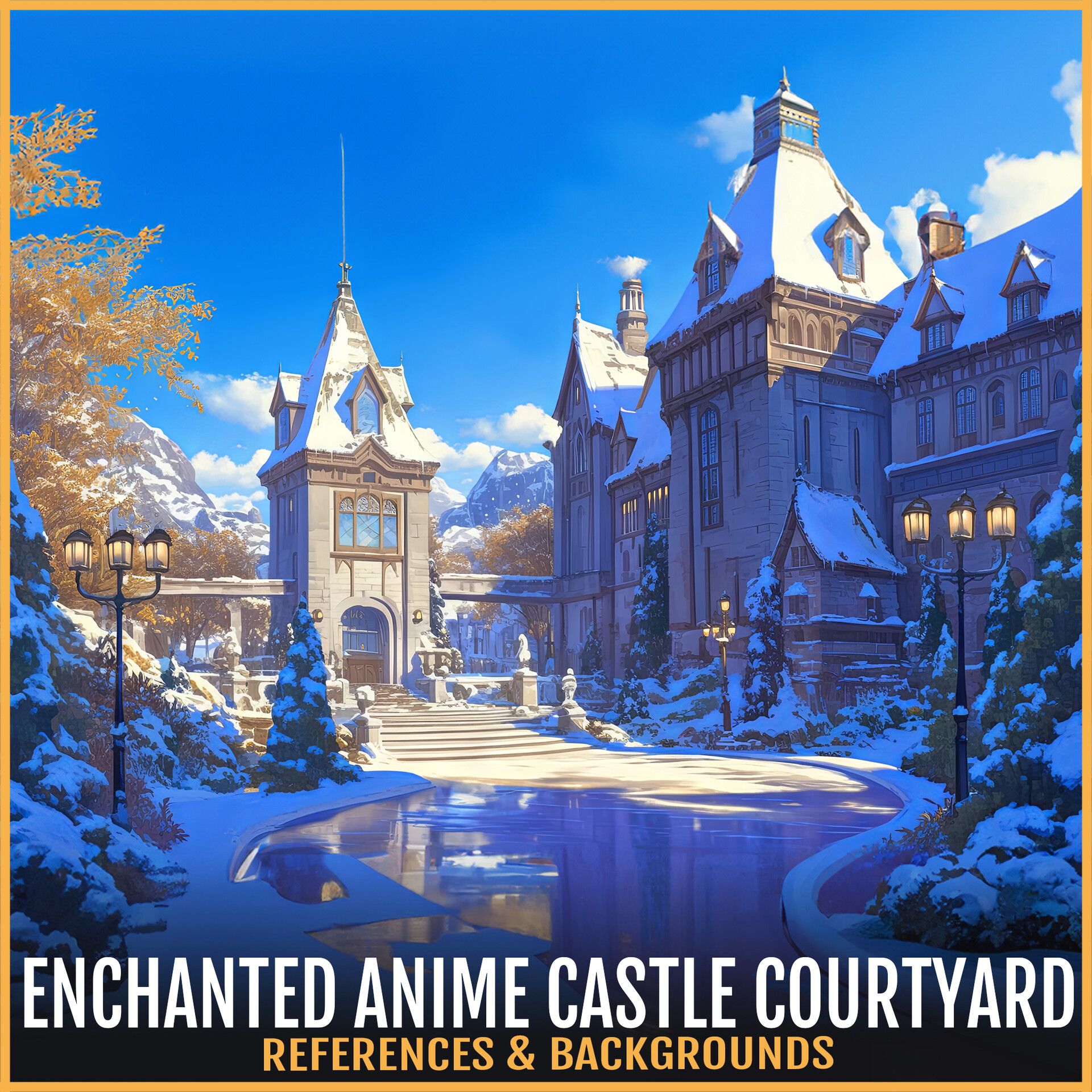 ArtStation - 303 Enchanted Anime Castle Courtyard
