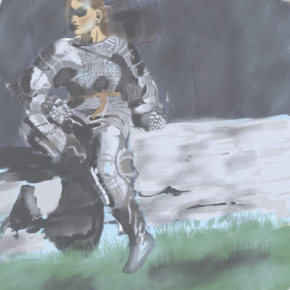 ArtStation - Knight sitting on wall