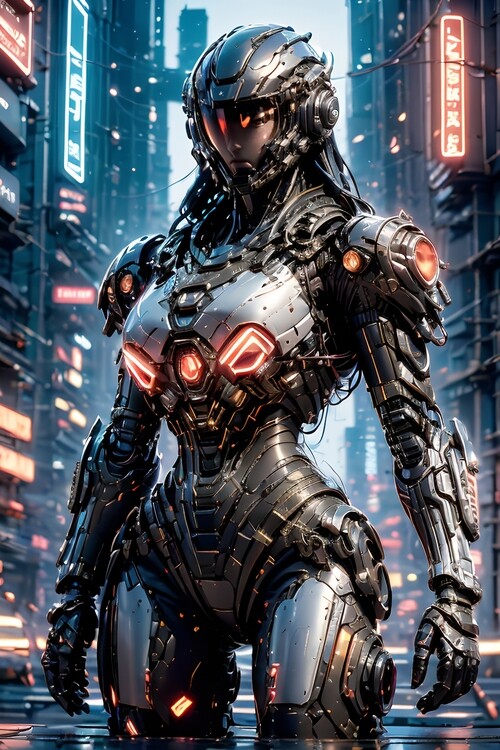 ArtStation - Cyborg in Cyberpunk City