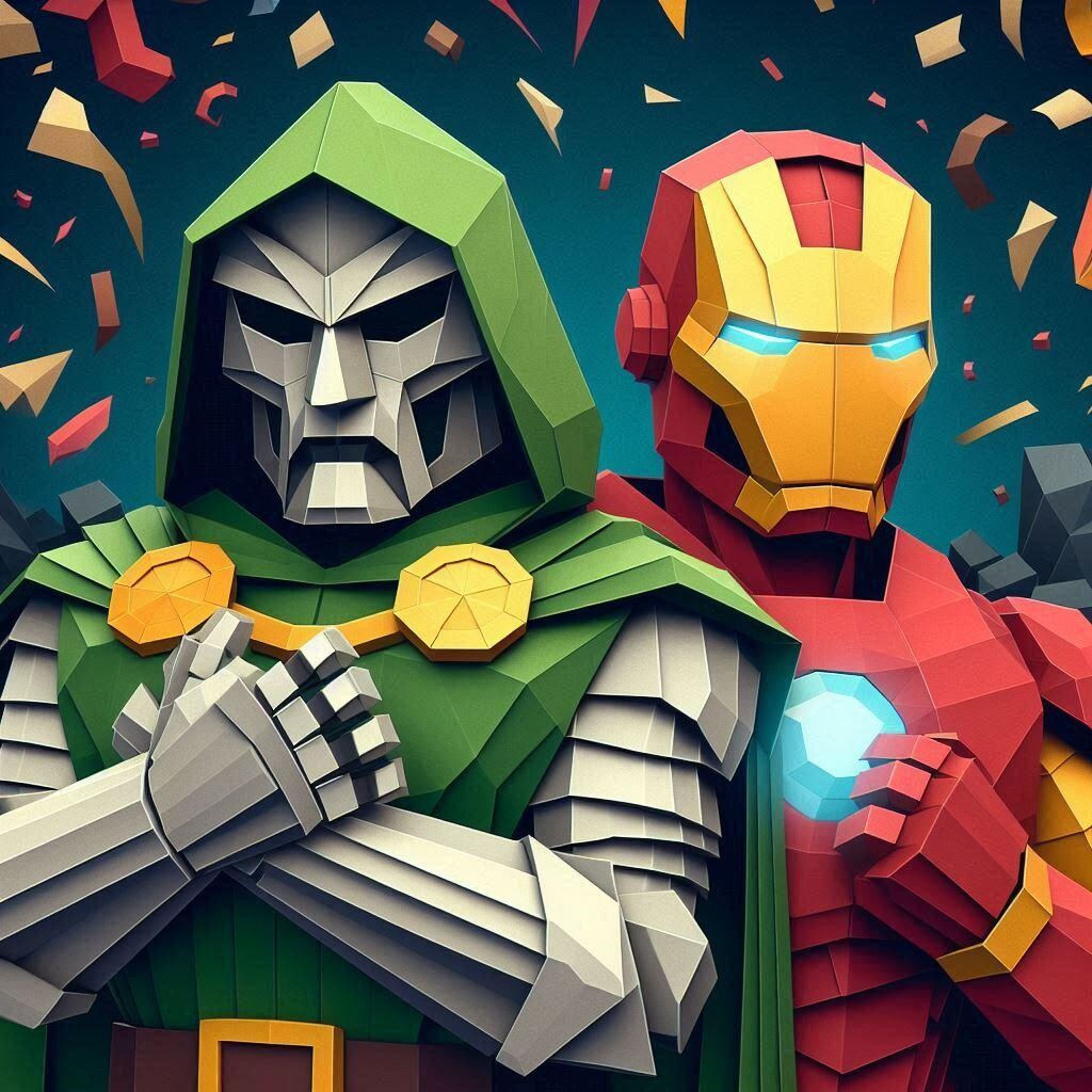 ArtStation - Doctor Doom and İron Man Origami