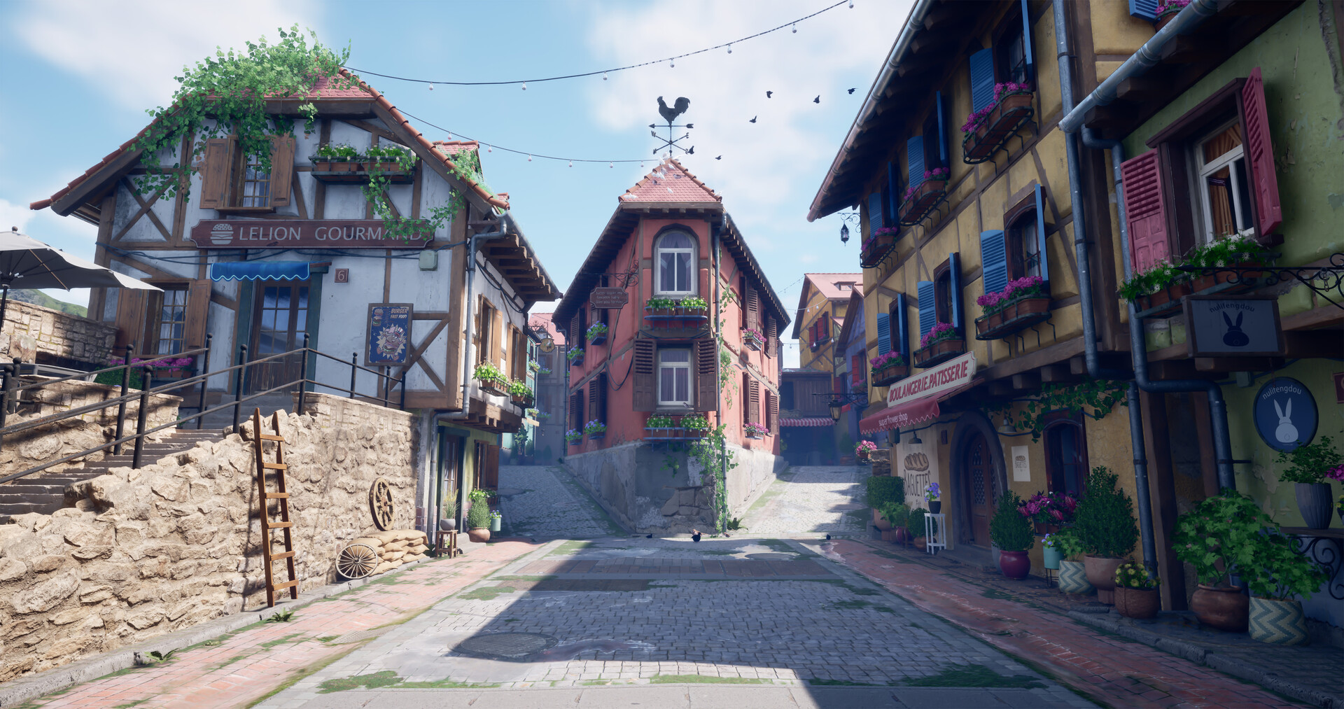 ArtStation - UE场景_欧洲小镇