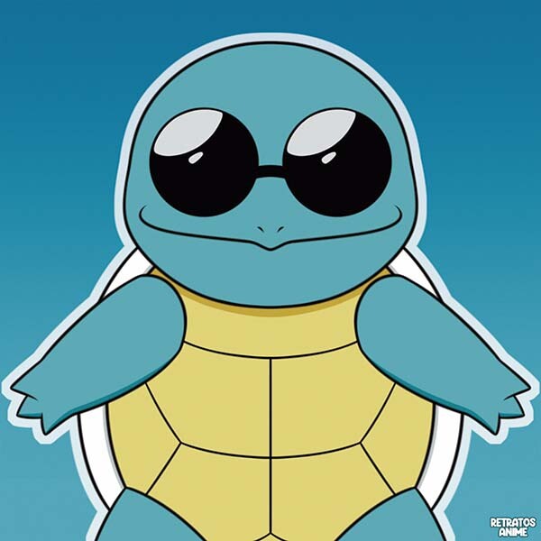 how to draw squirtle with glasses