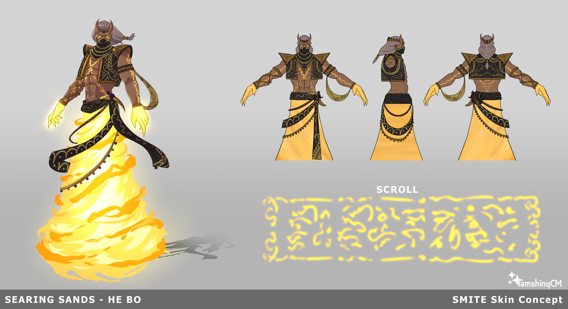 ArtStation - Searing Sands - He Bo (Unofficial) SMITE skin concept