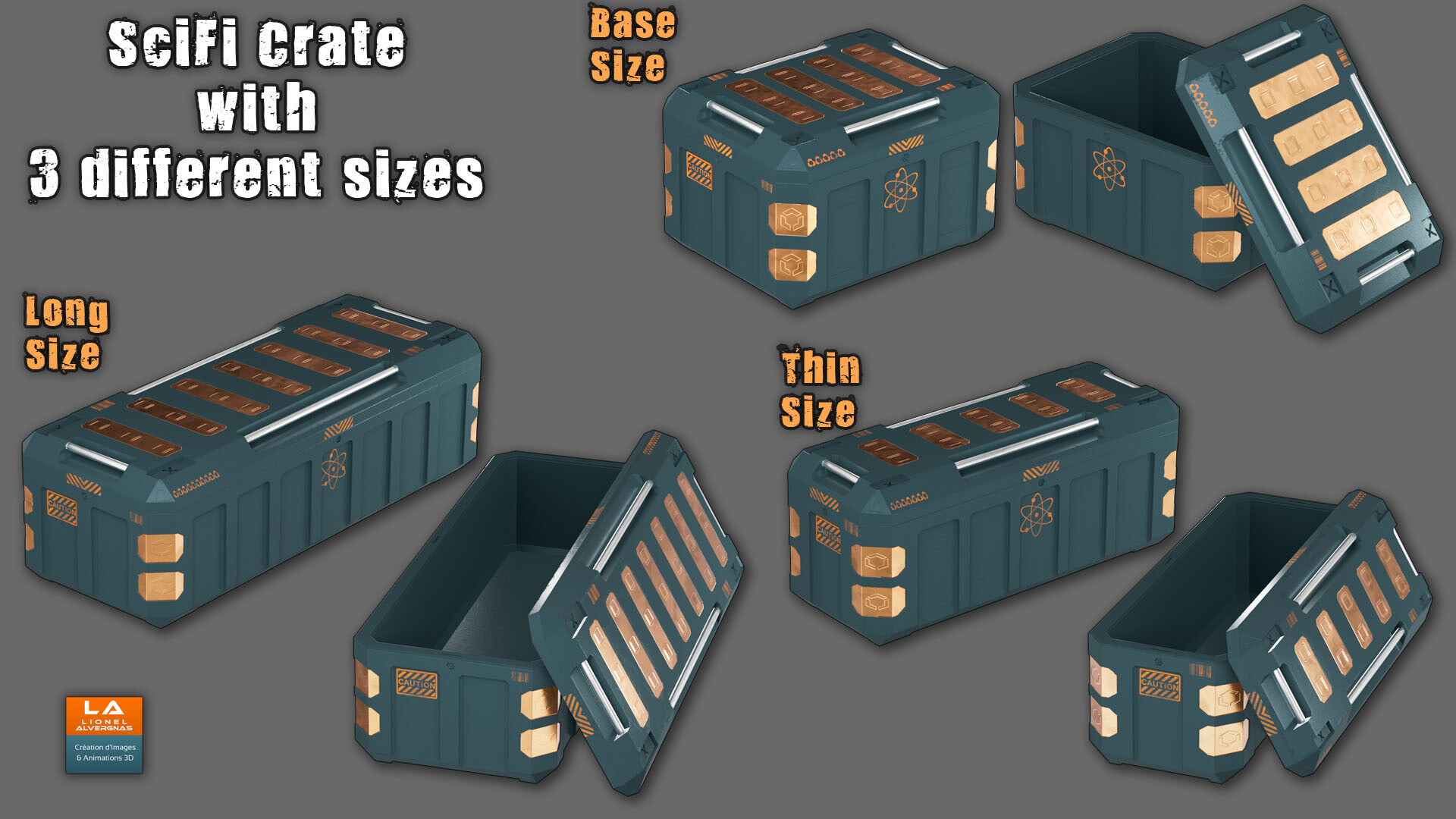 ArtStation - SciFi Storage Crates - Pack of 3 different Sizes with 1 ...