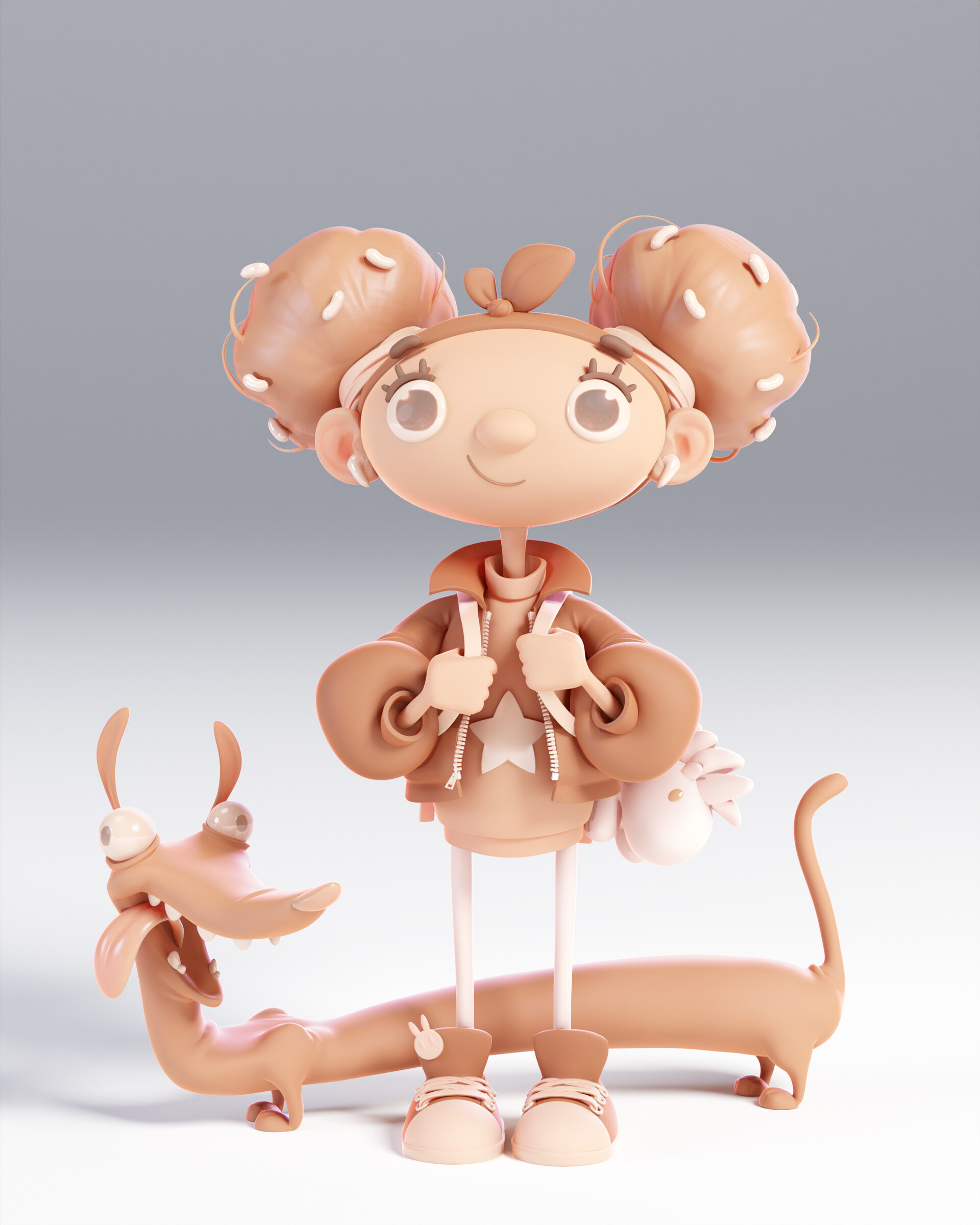 ArtStation - Girl - Clay Render