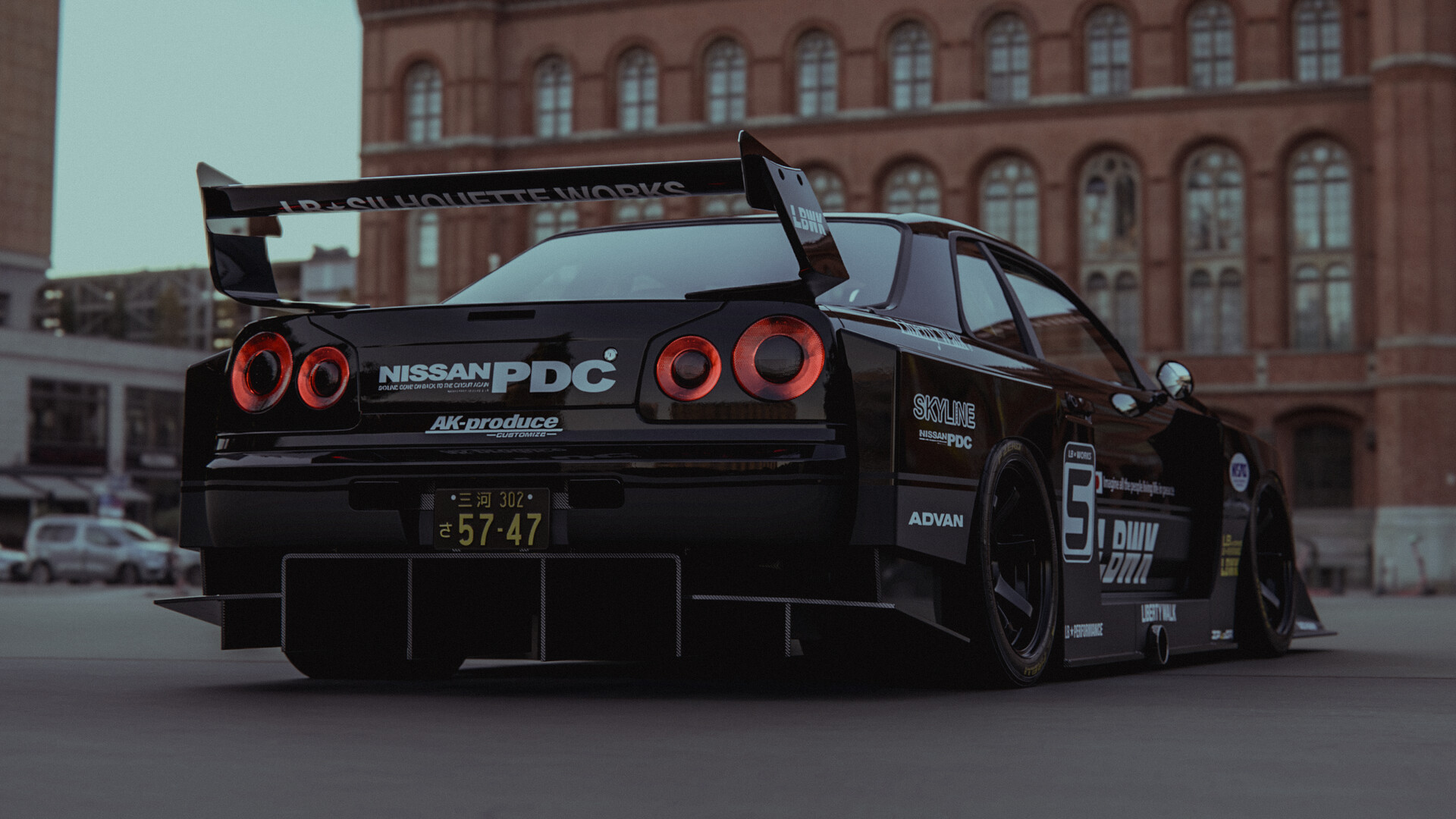 ArtStation - '02 Nissan R34 GTR Super Silhouette Skyline (Murdered Out)