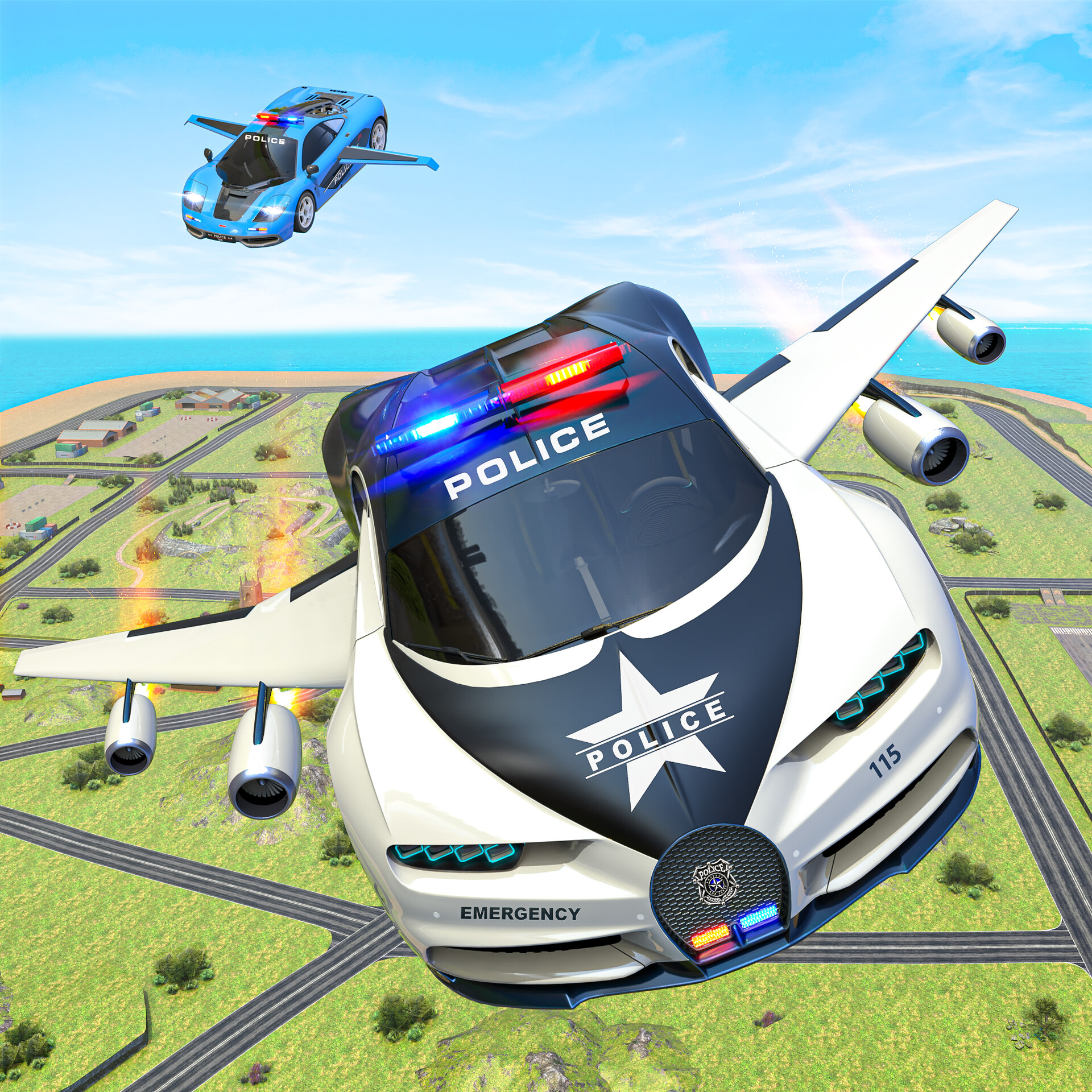 ArtStation - real police car flying game icon