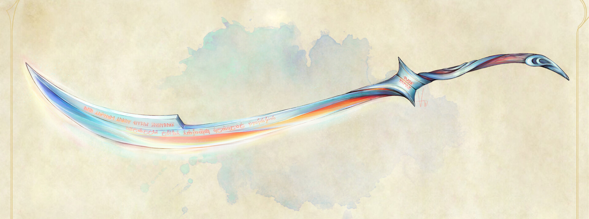 ArtStation - Weapon commission - Thalum'Norkhaz, two-handed scimitar