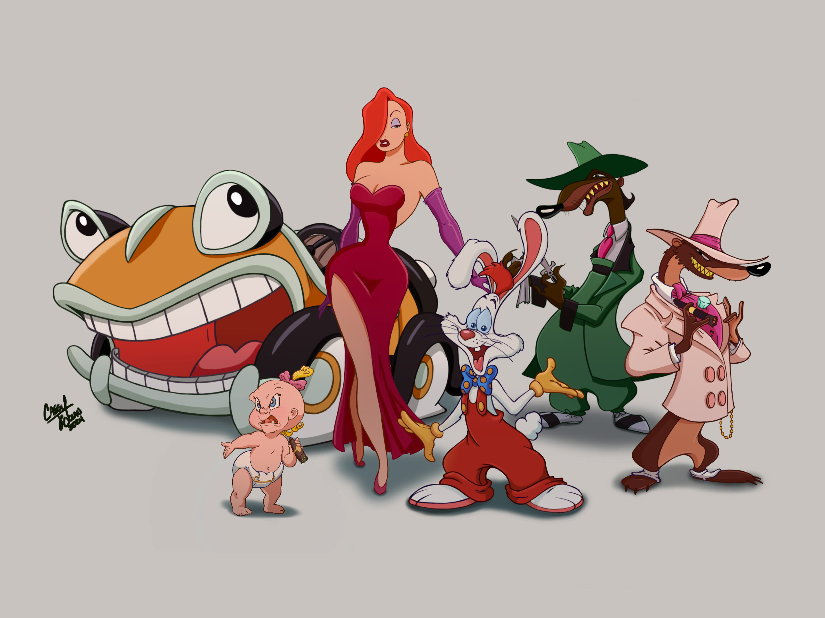 how to draw roger rabbit characters