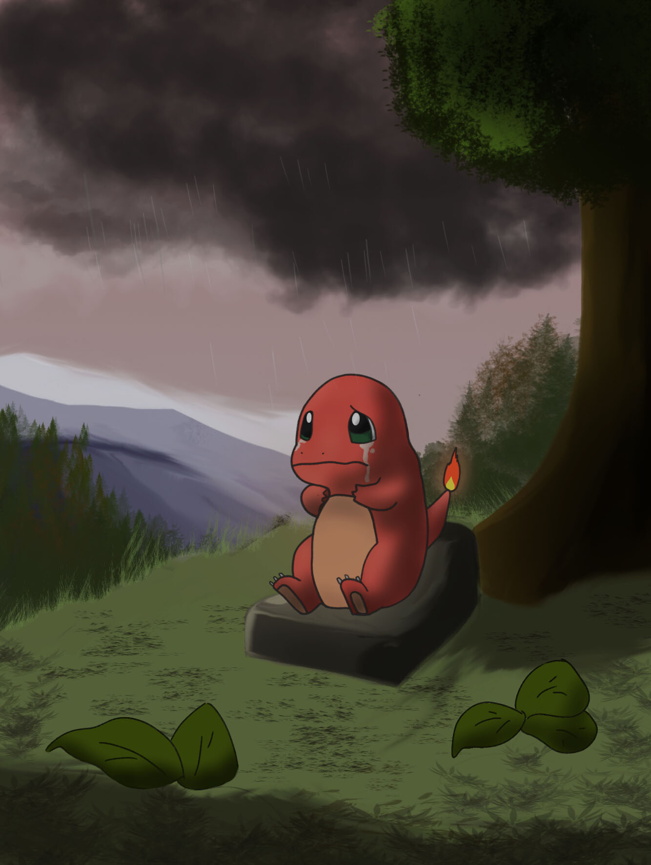 ArtStation - sad Charmander