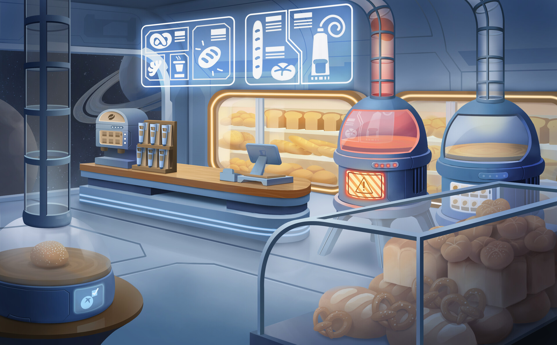 ArtStation - Starlight bakery - Sci-Fi Interior Concept Art