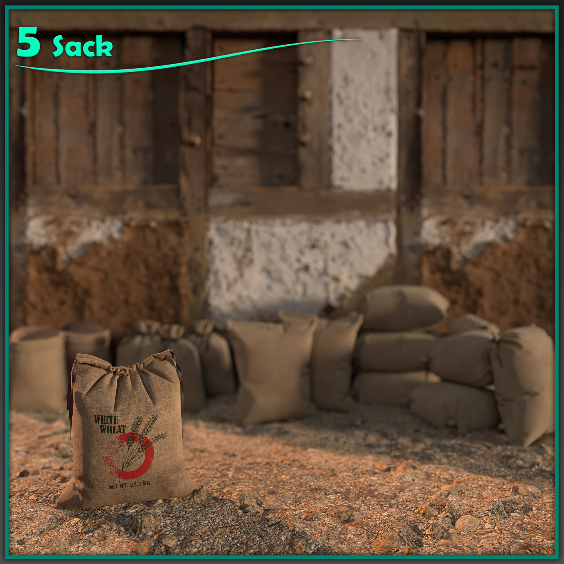 ArtStation - 5 sack models in the environment