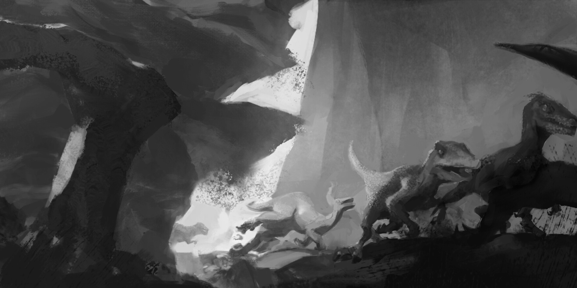 ArtStation - dinosaur chase