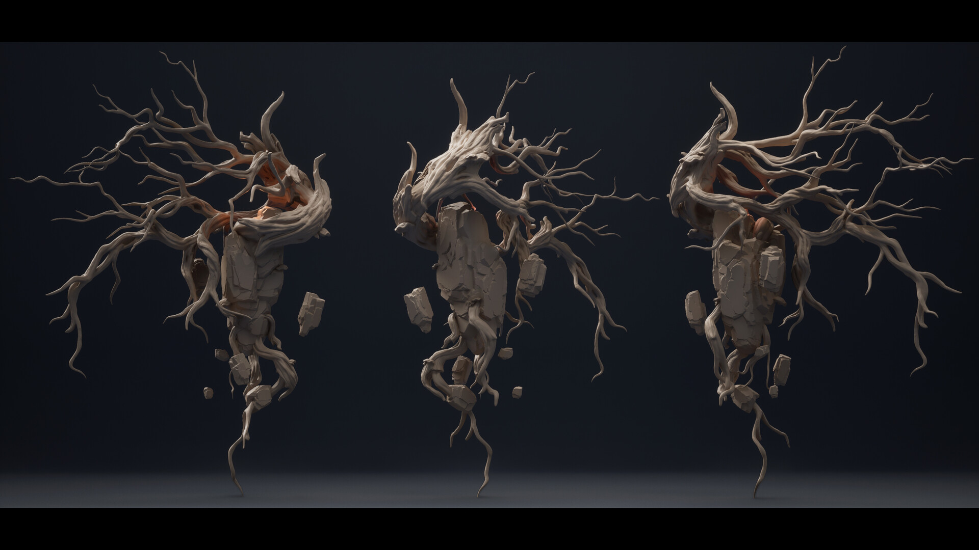 ArtStation - rock and tree