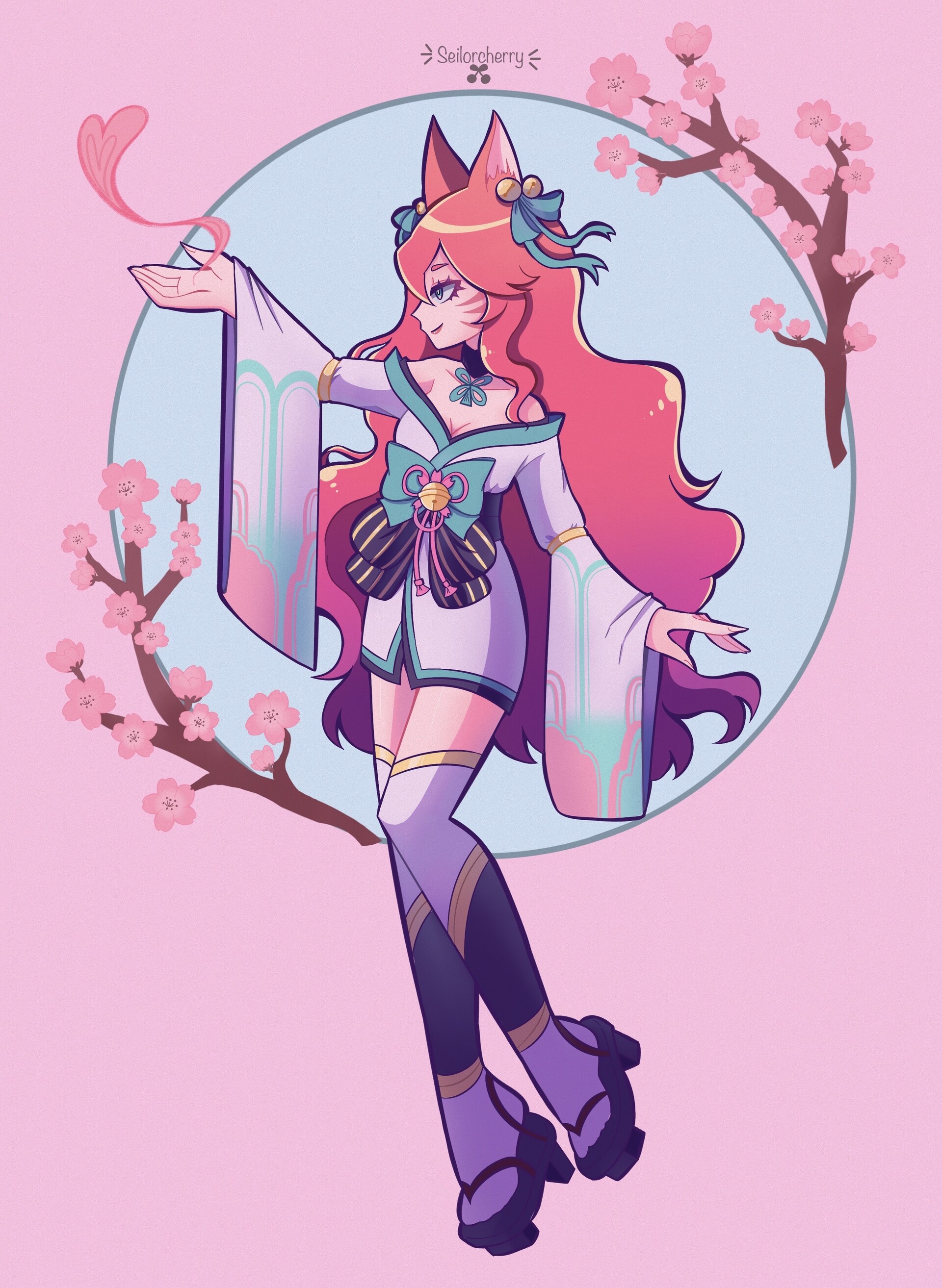 ArtStation - Ahri Spirit Bloosom fanart