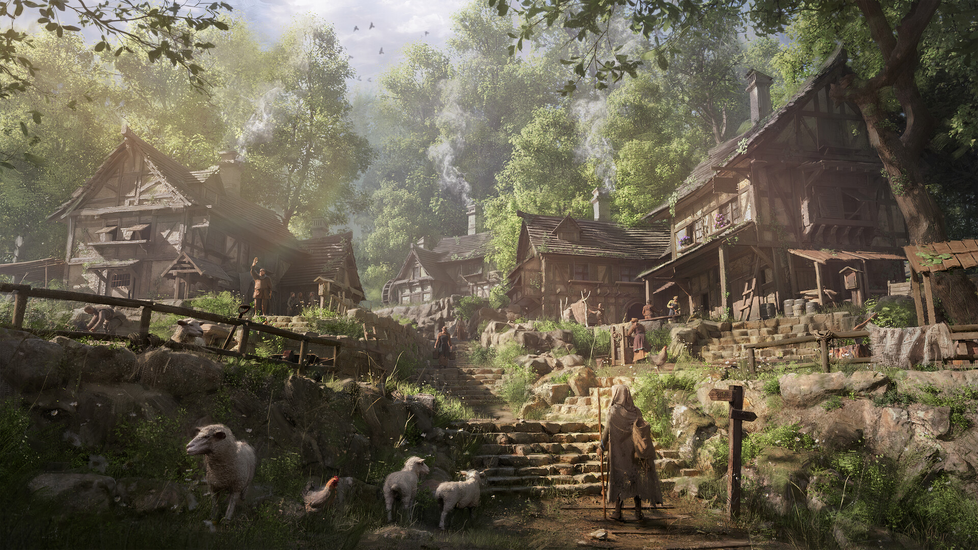 ArtStation - Medieval Village In The Mountains - 산속의 중세 마을