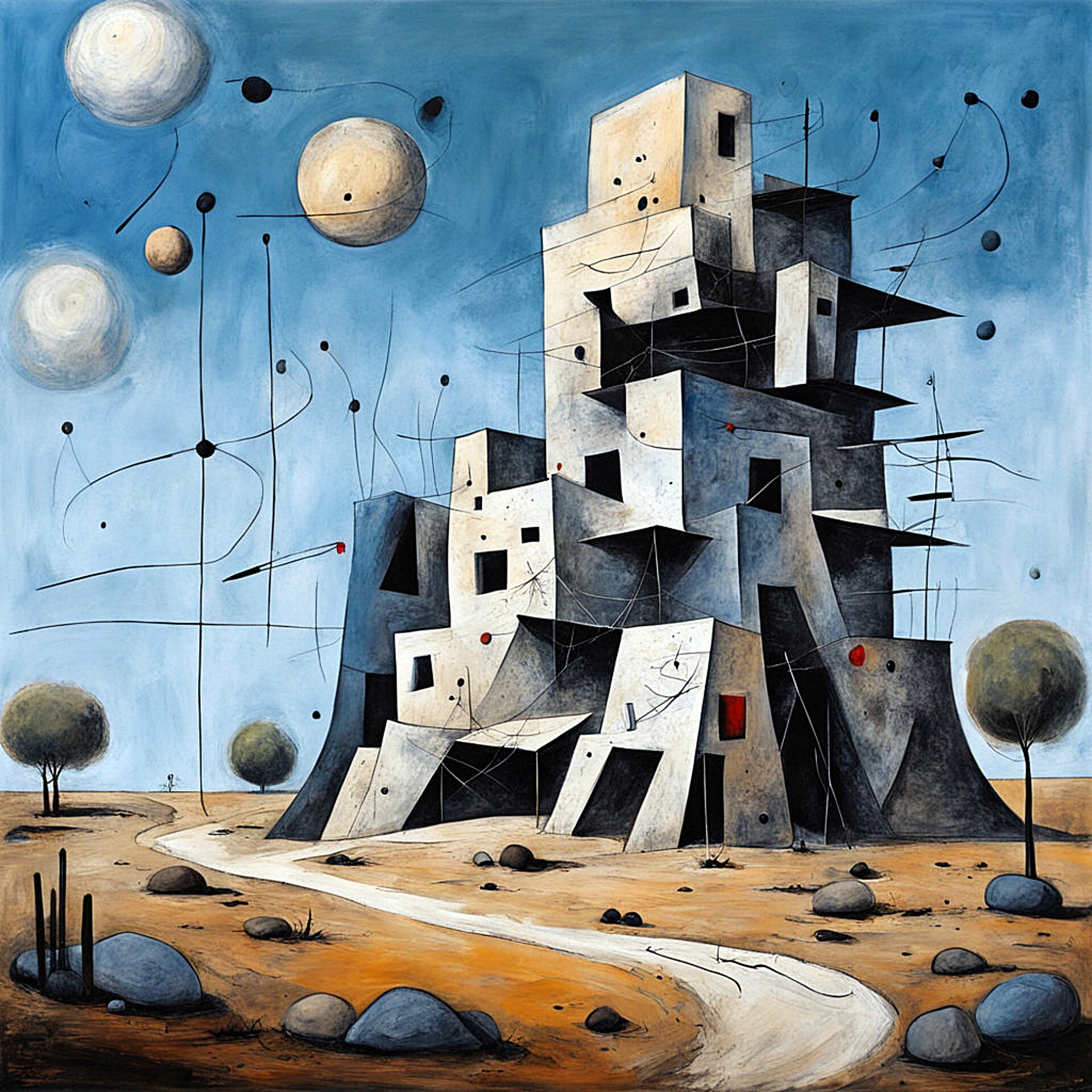 ArtStation - Ancient Cubic Tower on Geometric Planet