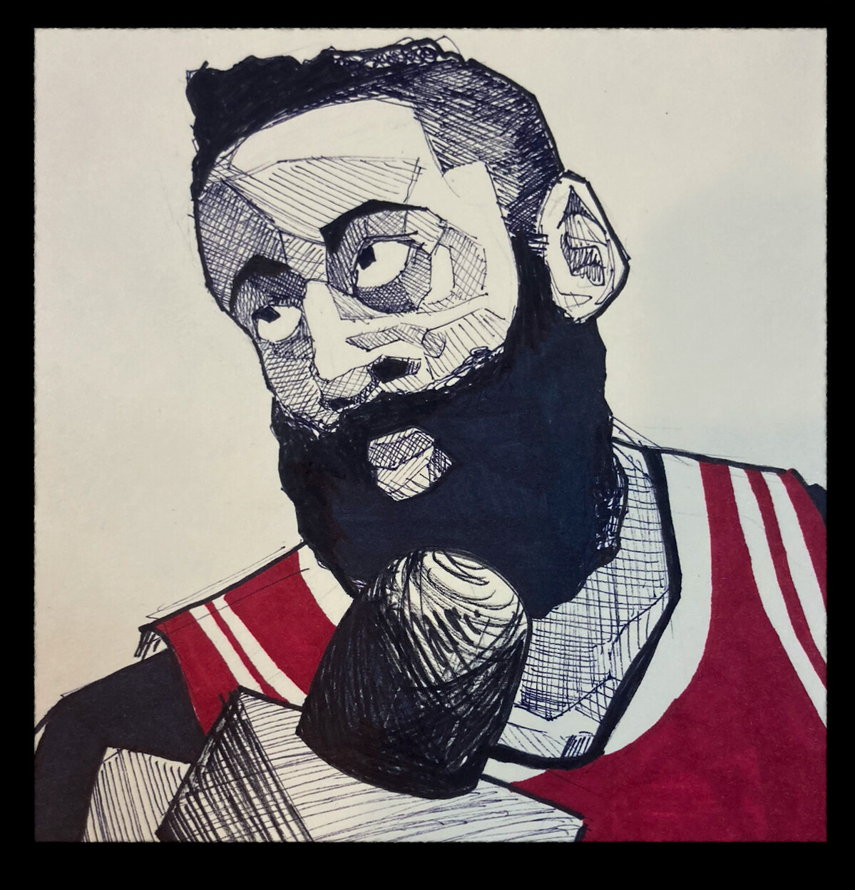 how to draw james hardens beard