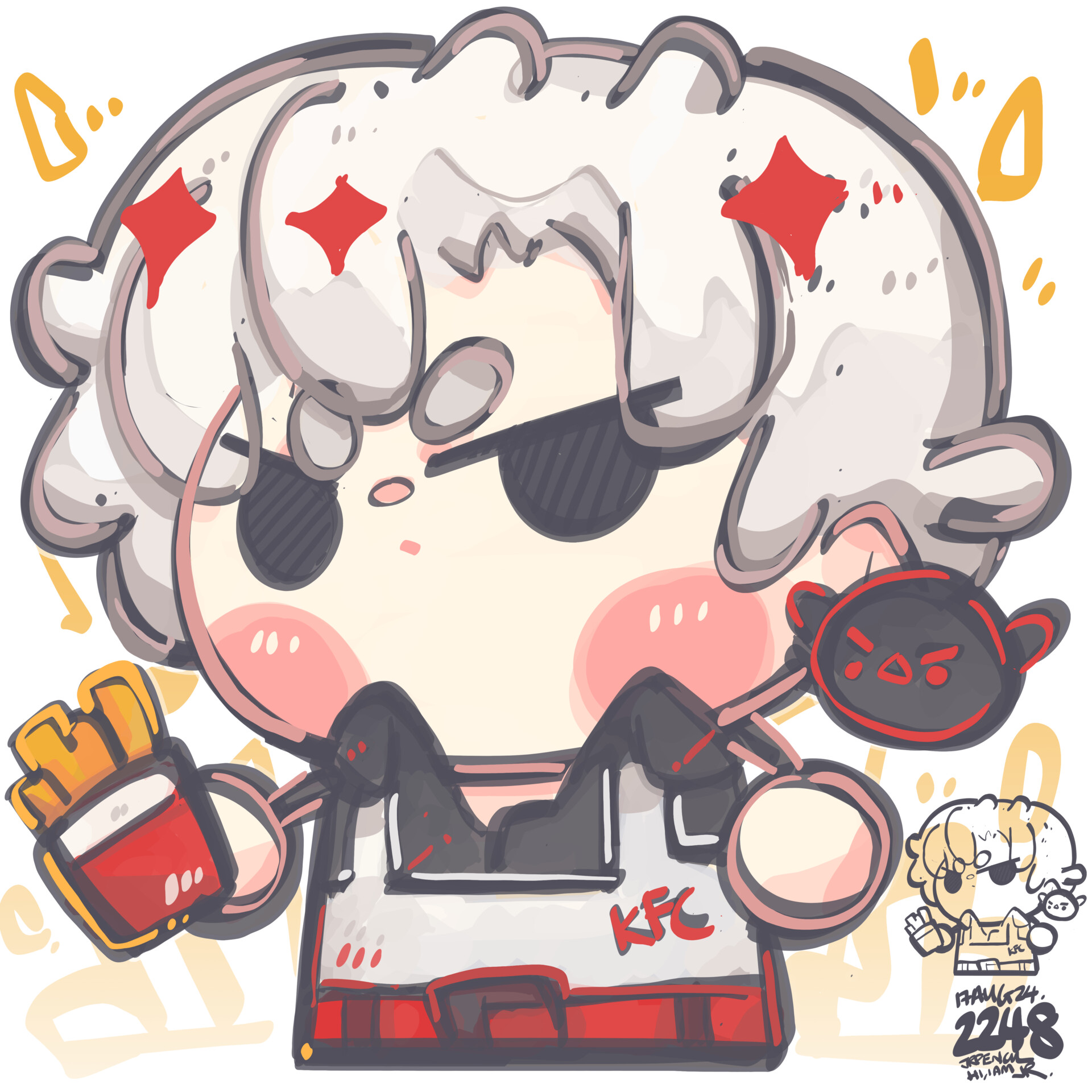 ArtStation - 2248 - Sylus : Fanmade KFC Collab Outfit / 秦彻 ：二创KFC联动服装 ...